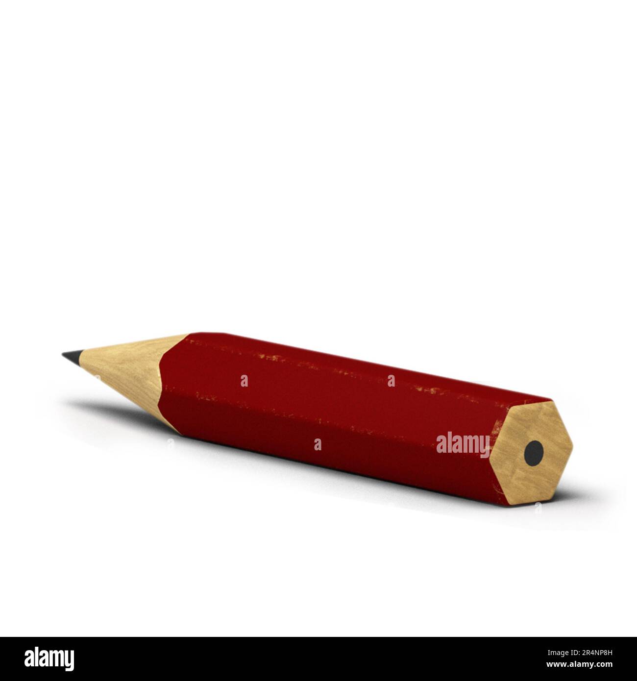 Red pencil small size isolated on grey background Stock Photo - Alamy