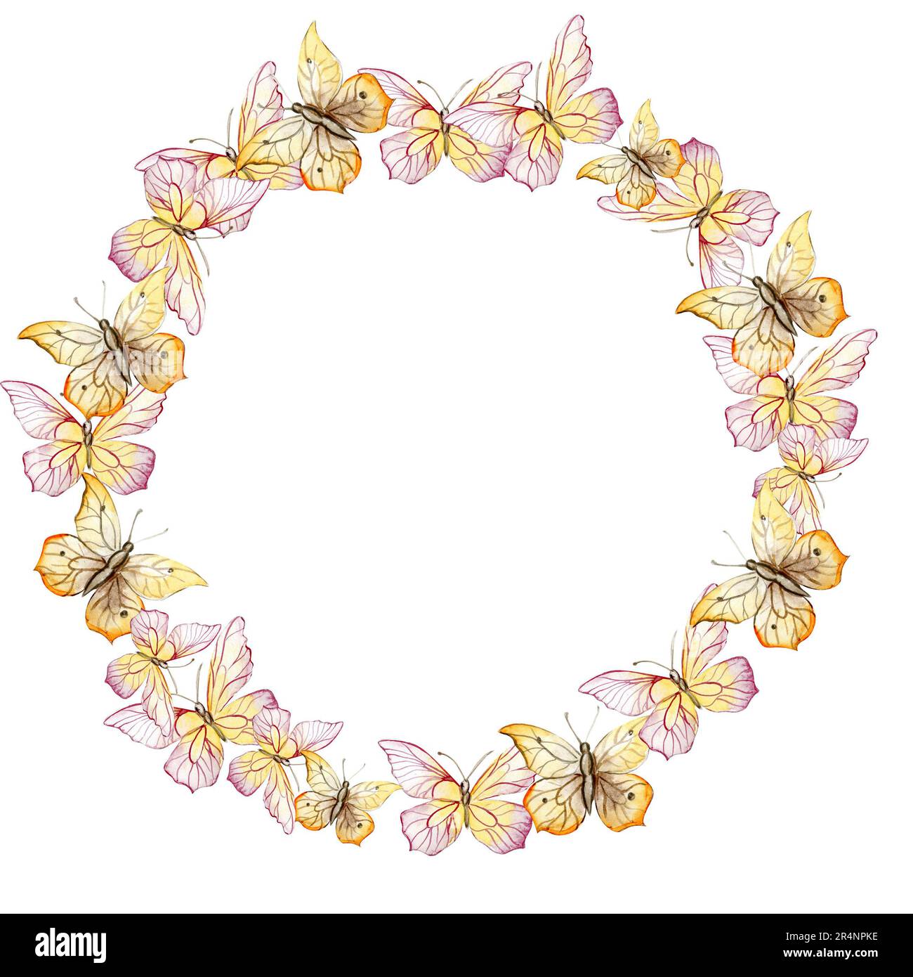 Spring flowers wreath. Watercolor illustration for scrapbooking, cards ...