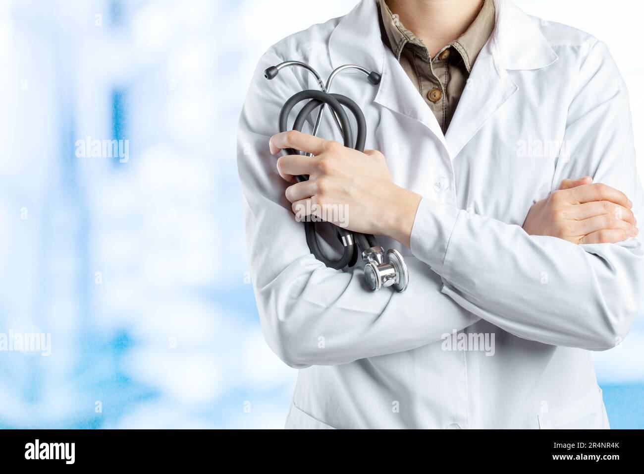 Medical blue background doctor with a stethoscope Stock Photo - Alamy