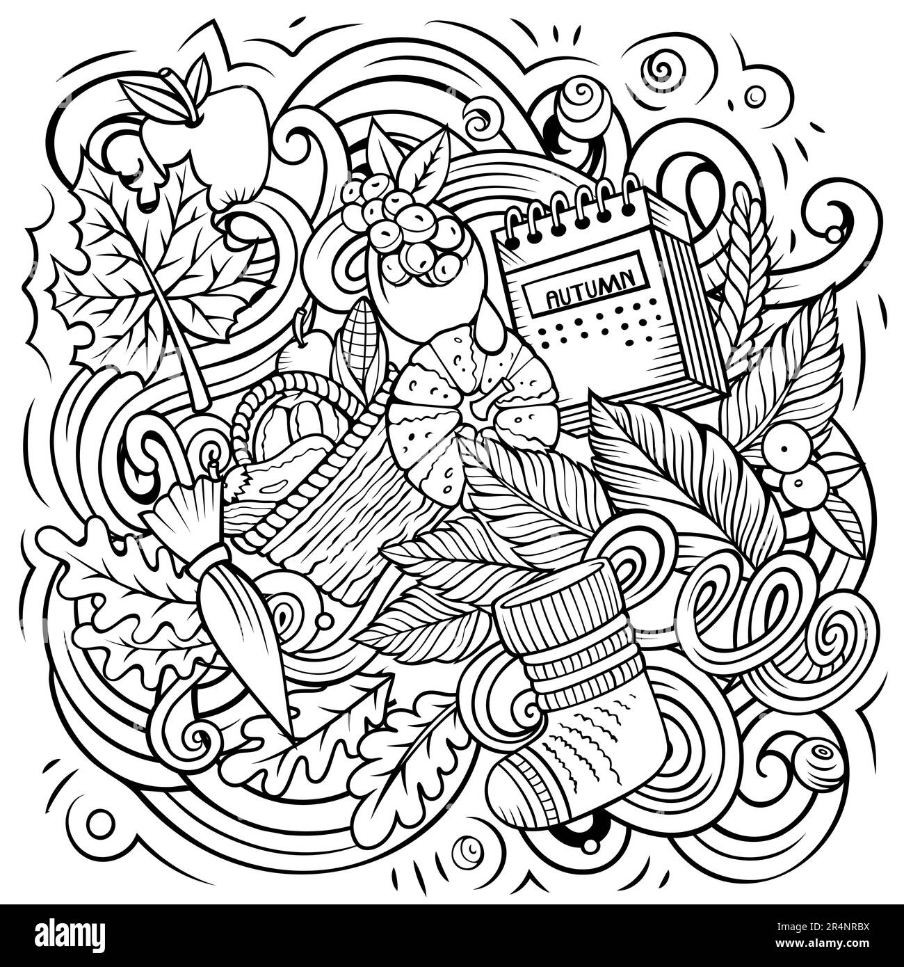 Autumn cartoon vector doodles illustration. Fall design. Season ...