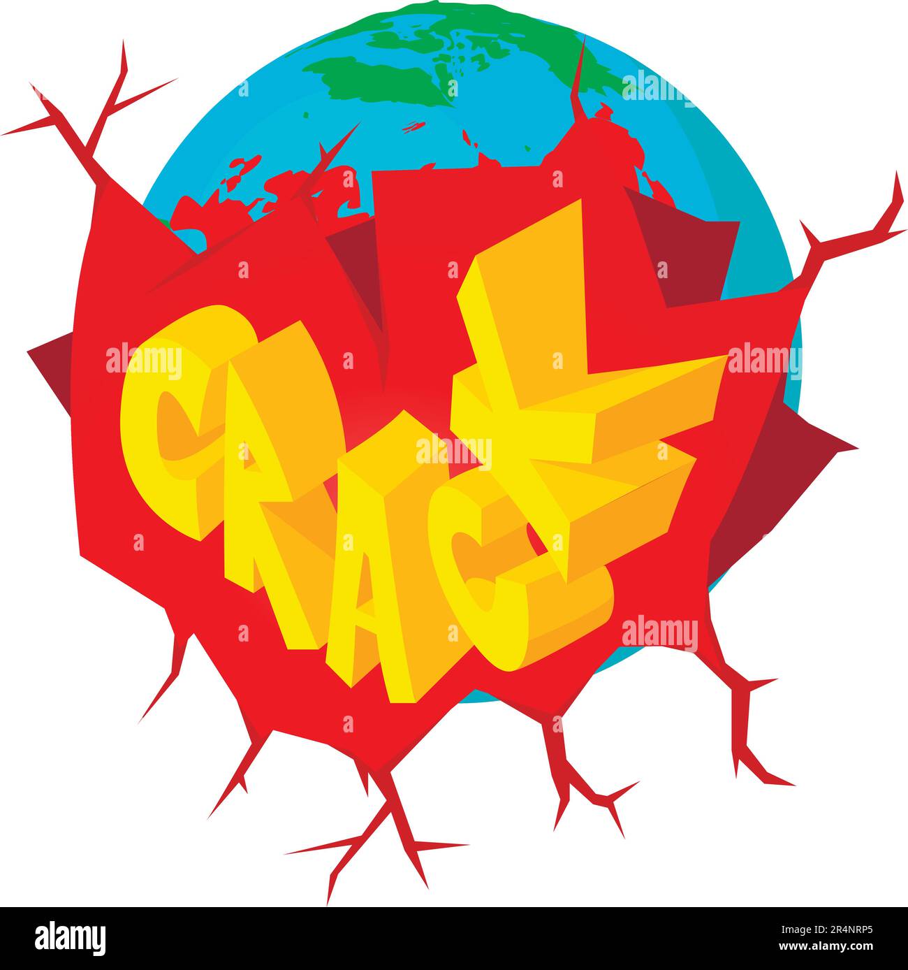 Crack icon isometric vector. Globe earth planet and crack speech bubble ...