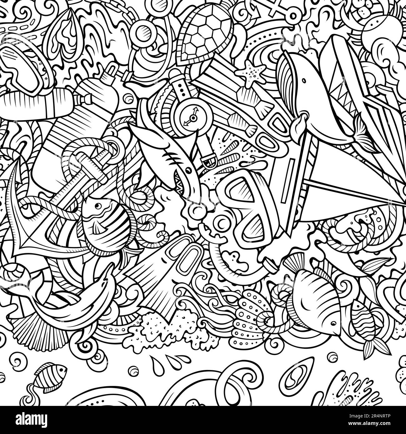 Diving cartoon vector doodles illustration. Dive frame design. Water ...