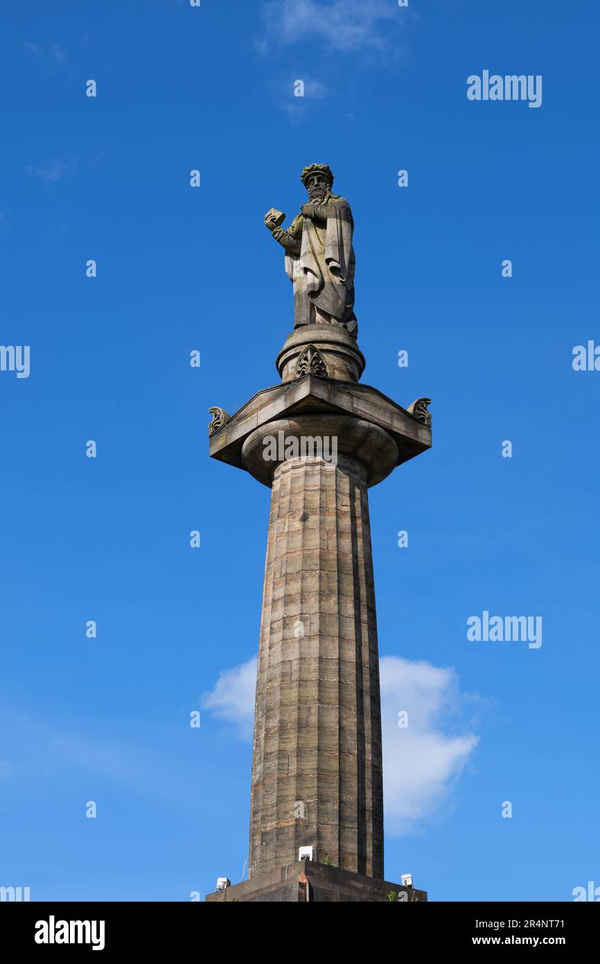 Statue of John Knox from 1825 in Glasgow Necropolis in Glasgow ...