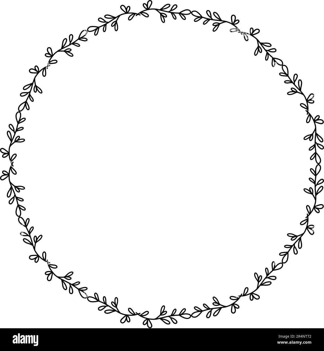 Floral circle round border flower frame ring for decoration ornament in ...