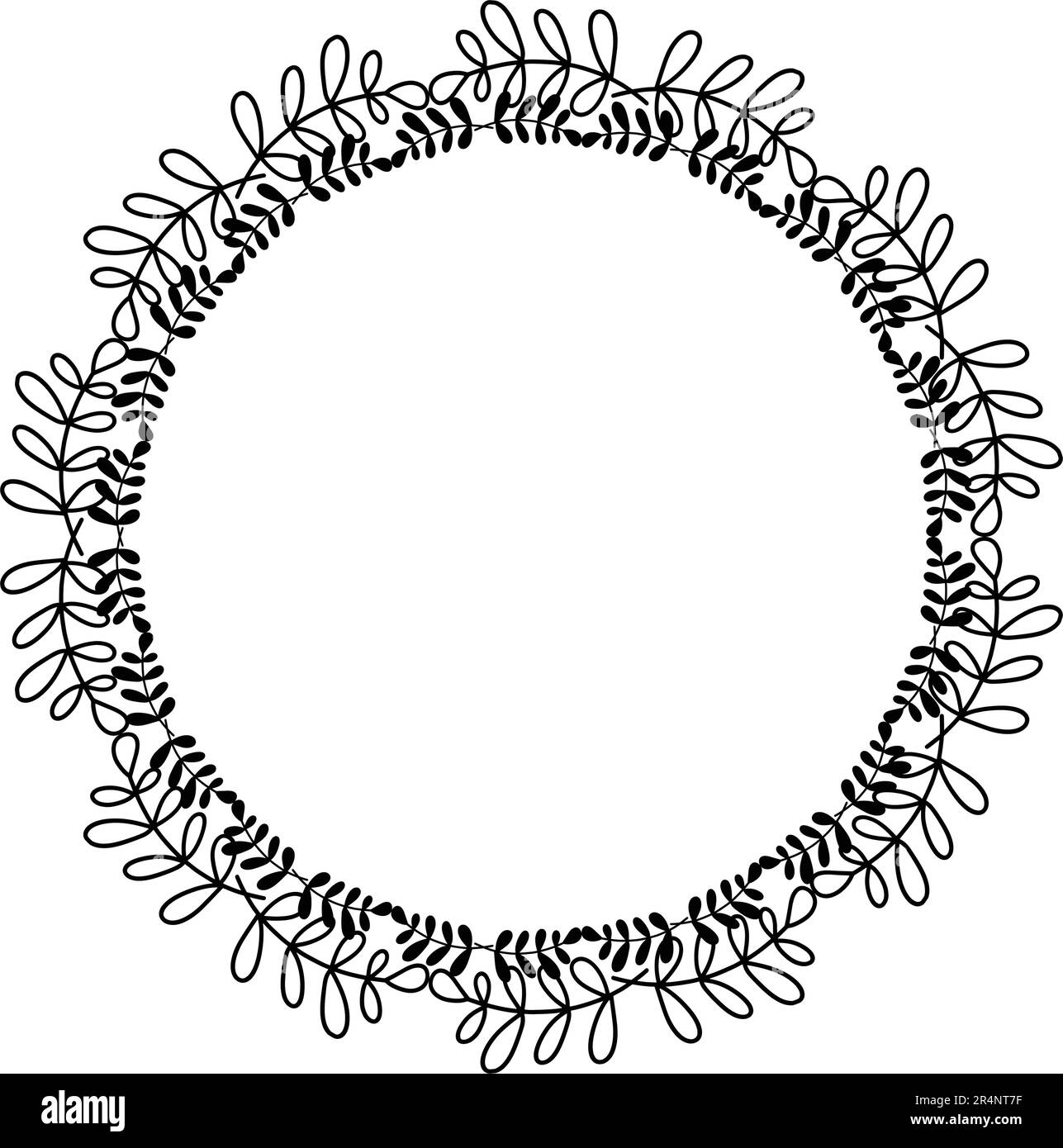 Floral circle round border flower frame ring for decoration ornament in ...
