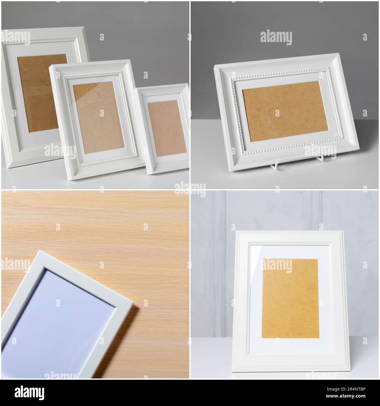 Blank photo frame on the table Stock Photo - Alamy