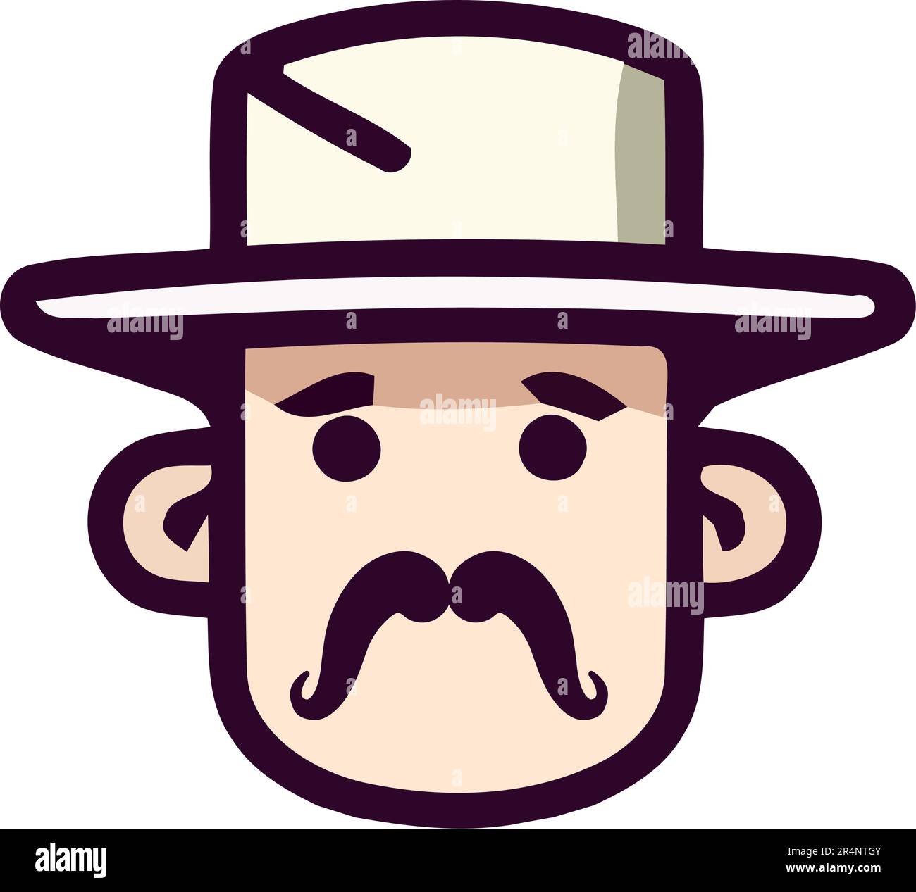 Cute cartoon man with mustache and cap Stock Vector Image & Art - Alamy