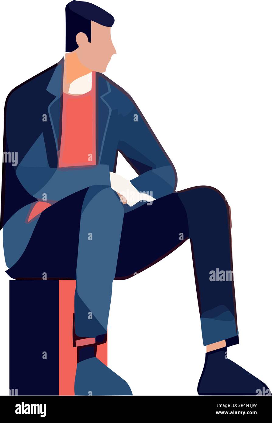 Cheerful man smiling sitting Stock Vector Images - Alamy