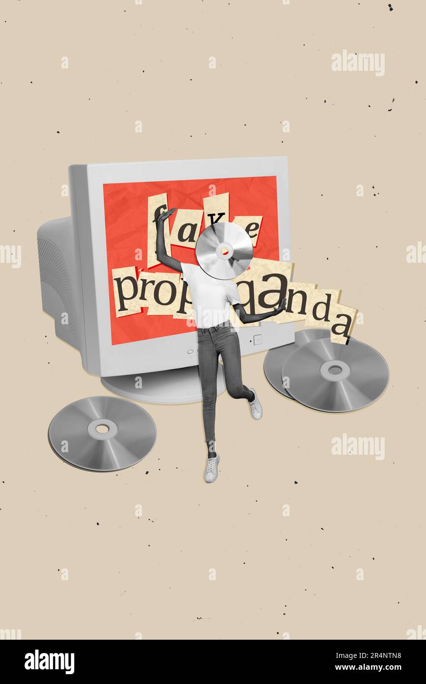 Sketch collage template artwork poster of positive funky faceless ...