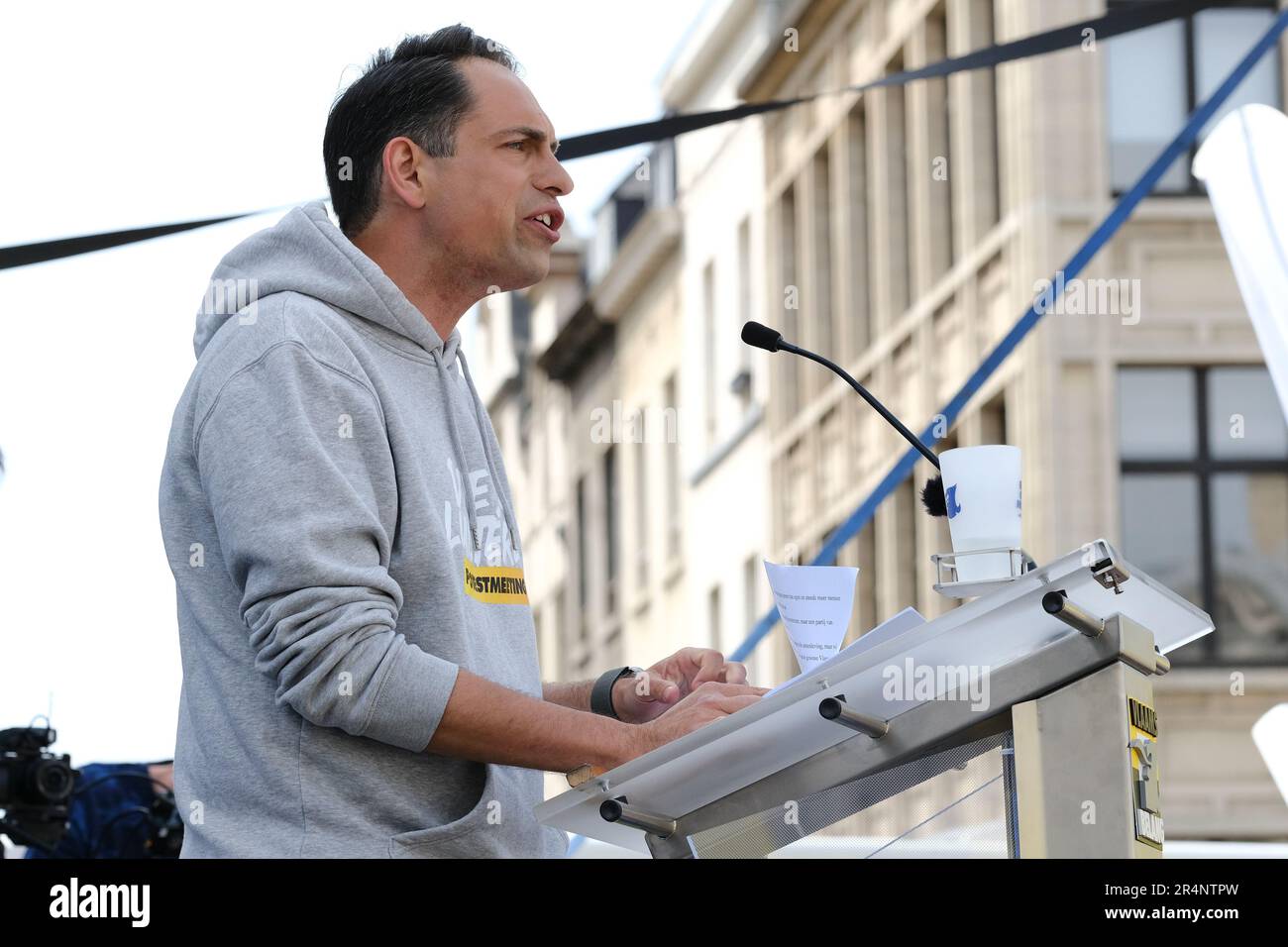 Brussels, Belgium. 29th May, 2023. Vlaams Belang chairman Tom Van ...