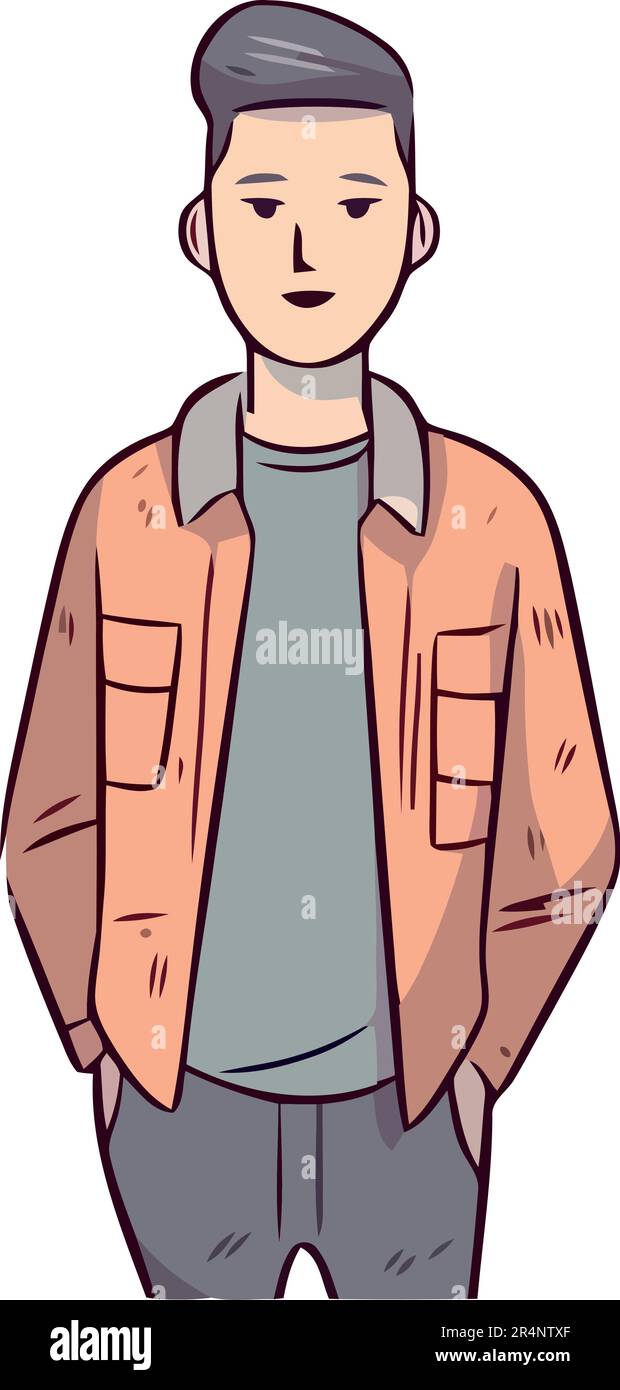 Men jacket icon in cartoon hi-res stock photography and images - Alamy