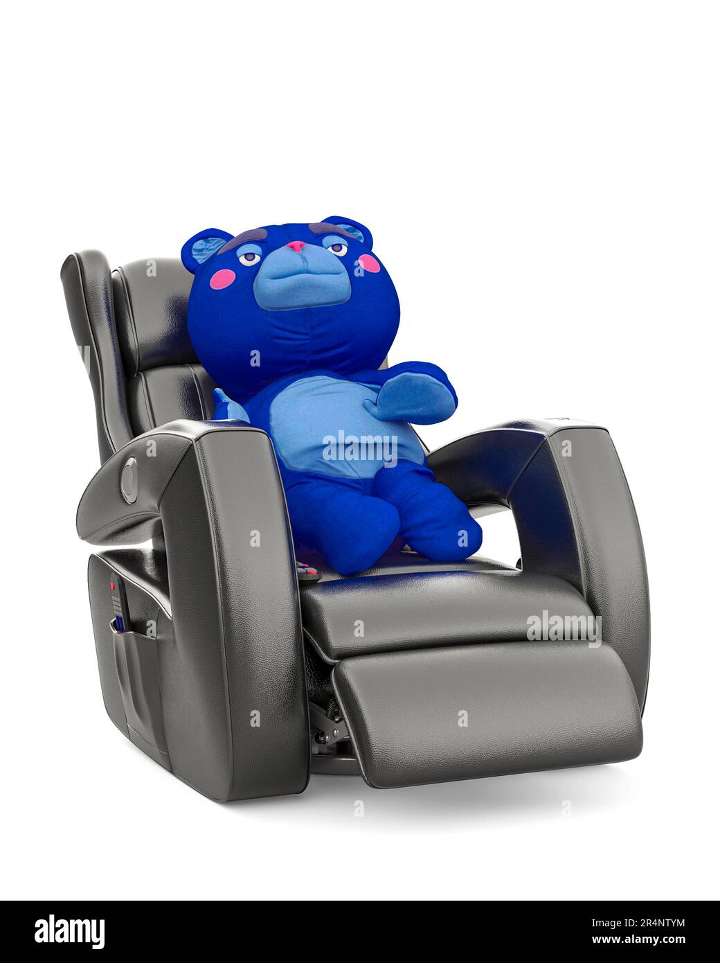 cute bear is relaxing on the recliner chair, 3d illustration Stock ...