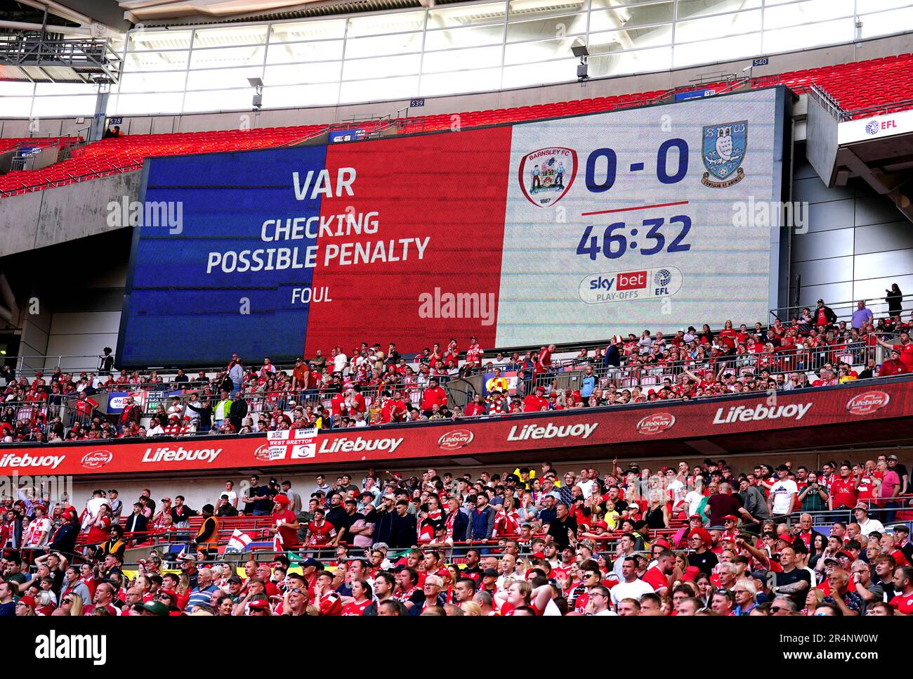 A message is displayed on the big screen is VAR is used to check a ...