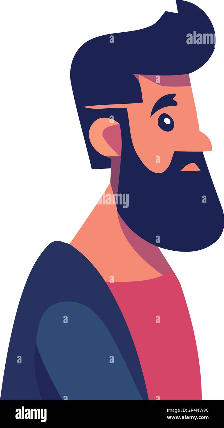 Handsome smiling man face profile Stock Vector Images - Alamy