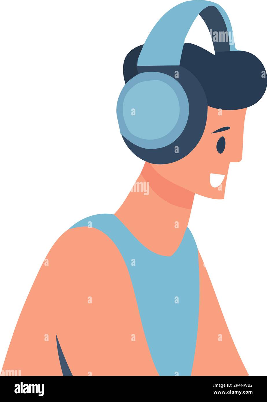 Smiling boy wearing headphones character Stock Vector Image & Art - Alamy