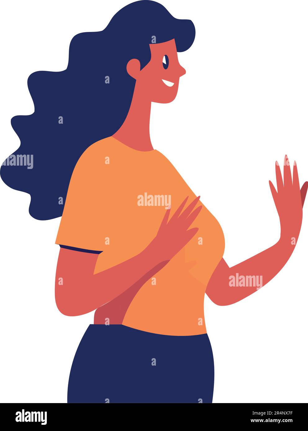 One cheerful woman standing character Stock Vector Image & Art - Alamy