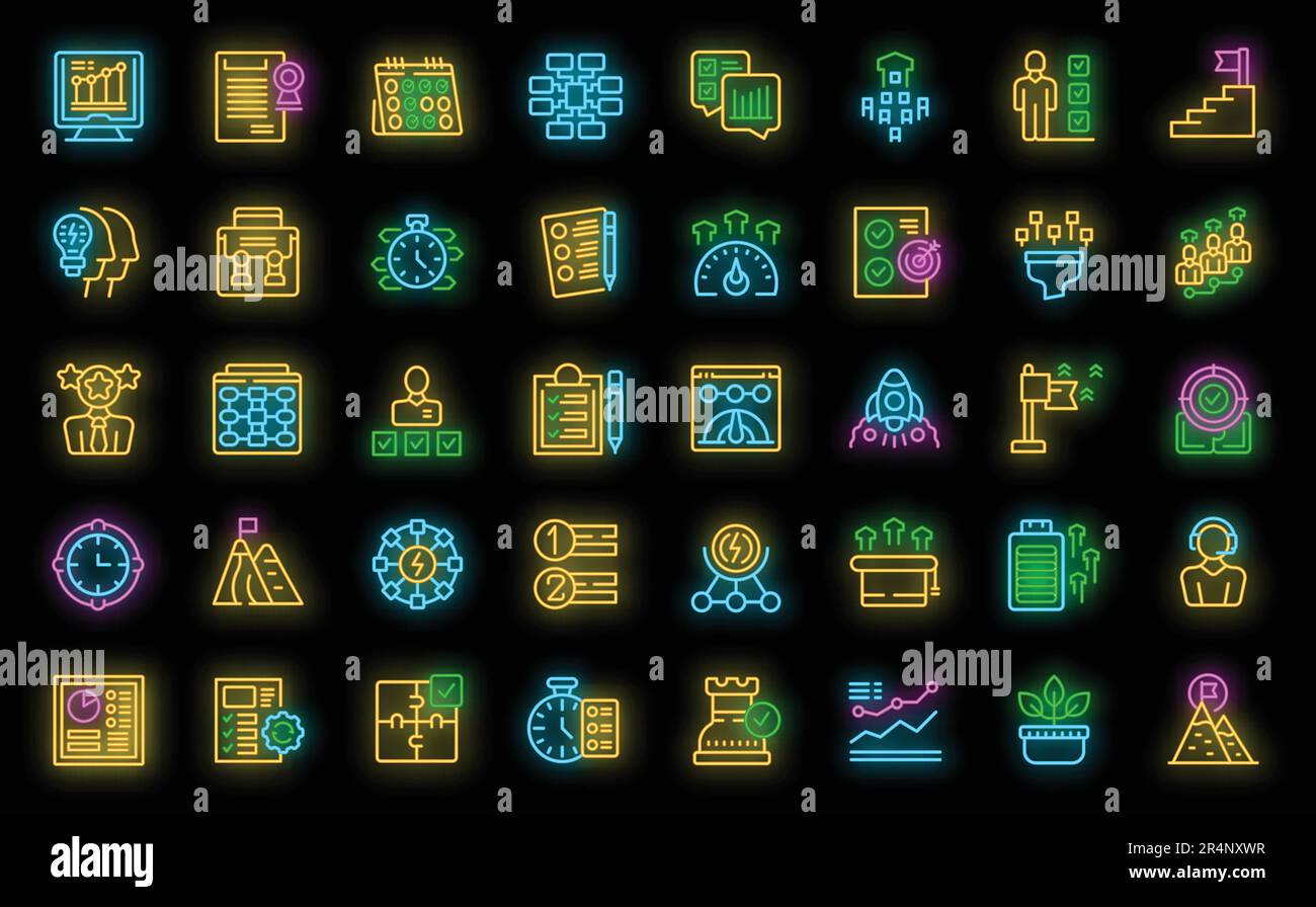 Employee efficiency icons set outline vector. Performance review. Work ...