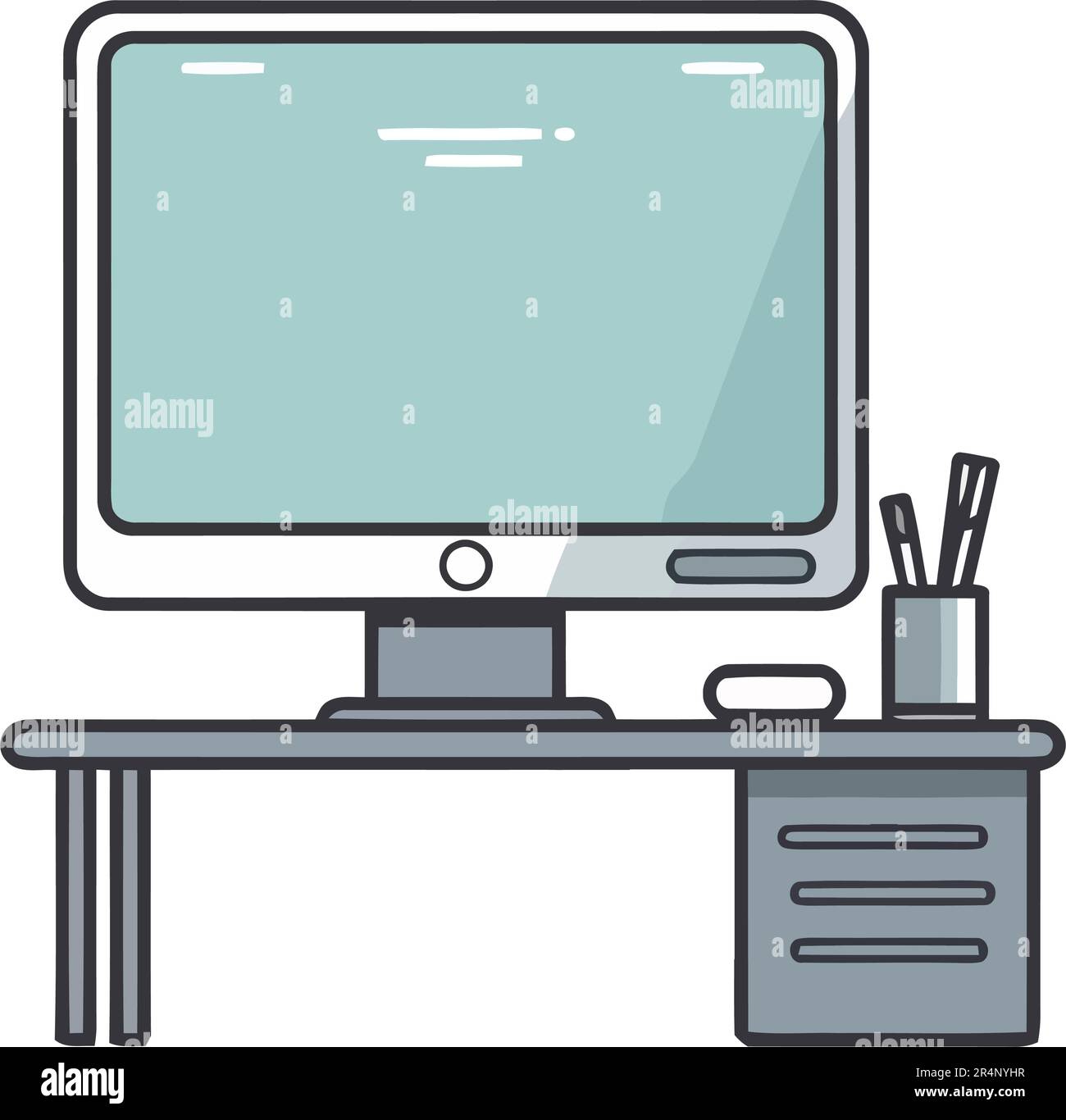 Classroom working on computer Stock Vector Images - Alamy