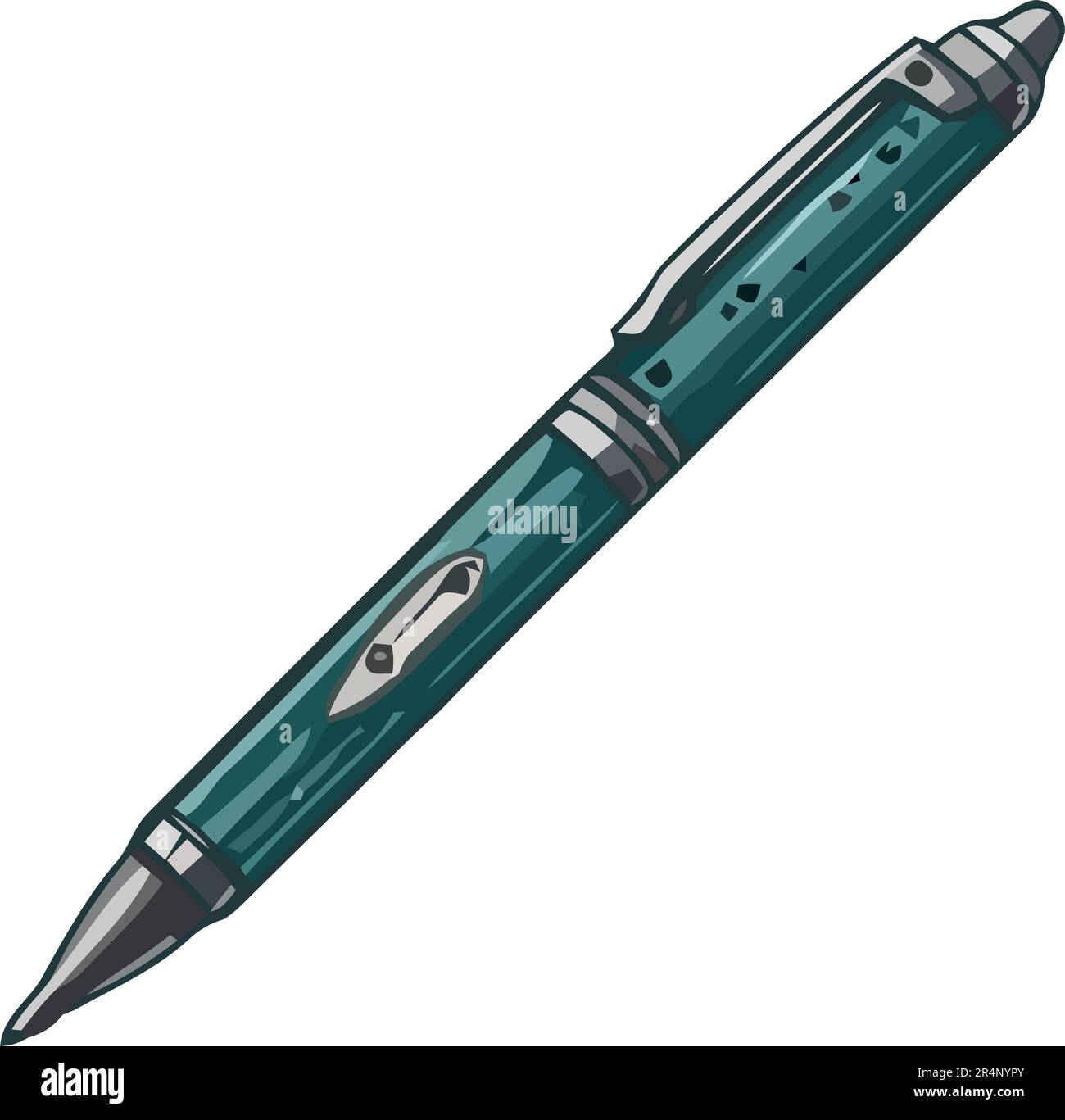 Blue ballpoint pen on white background Stock Vector Image & Art - Alamy