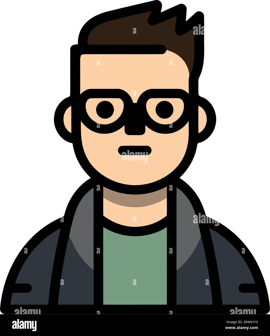 Cheerful boy wearing eyeglasses character Stock Vector Image & Art - Alamy