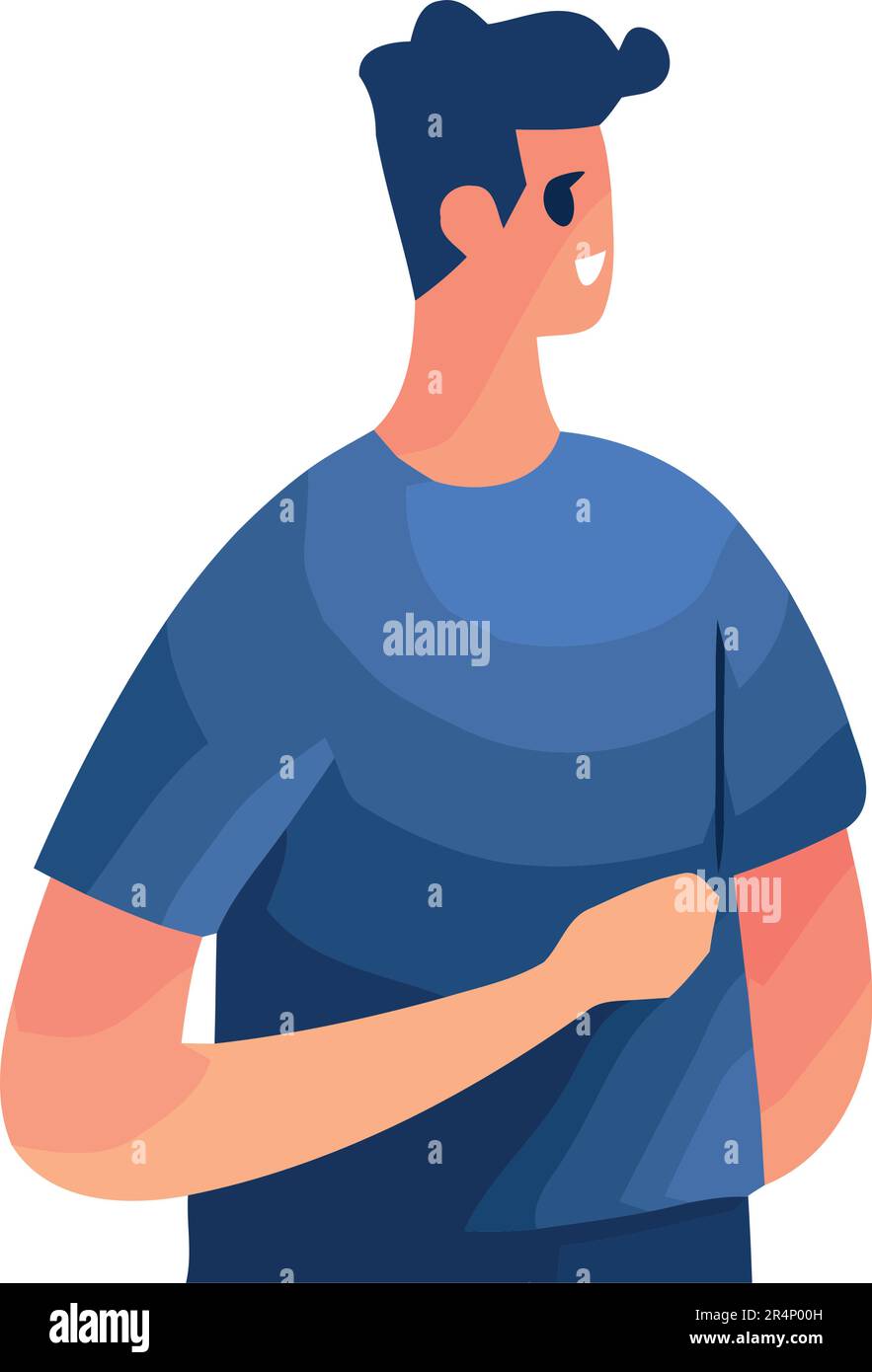 Man wearing blue shirt cartoon hi-res stock photography and images - Alamy