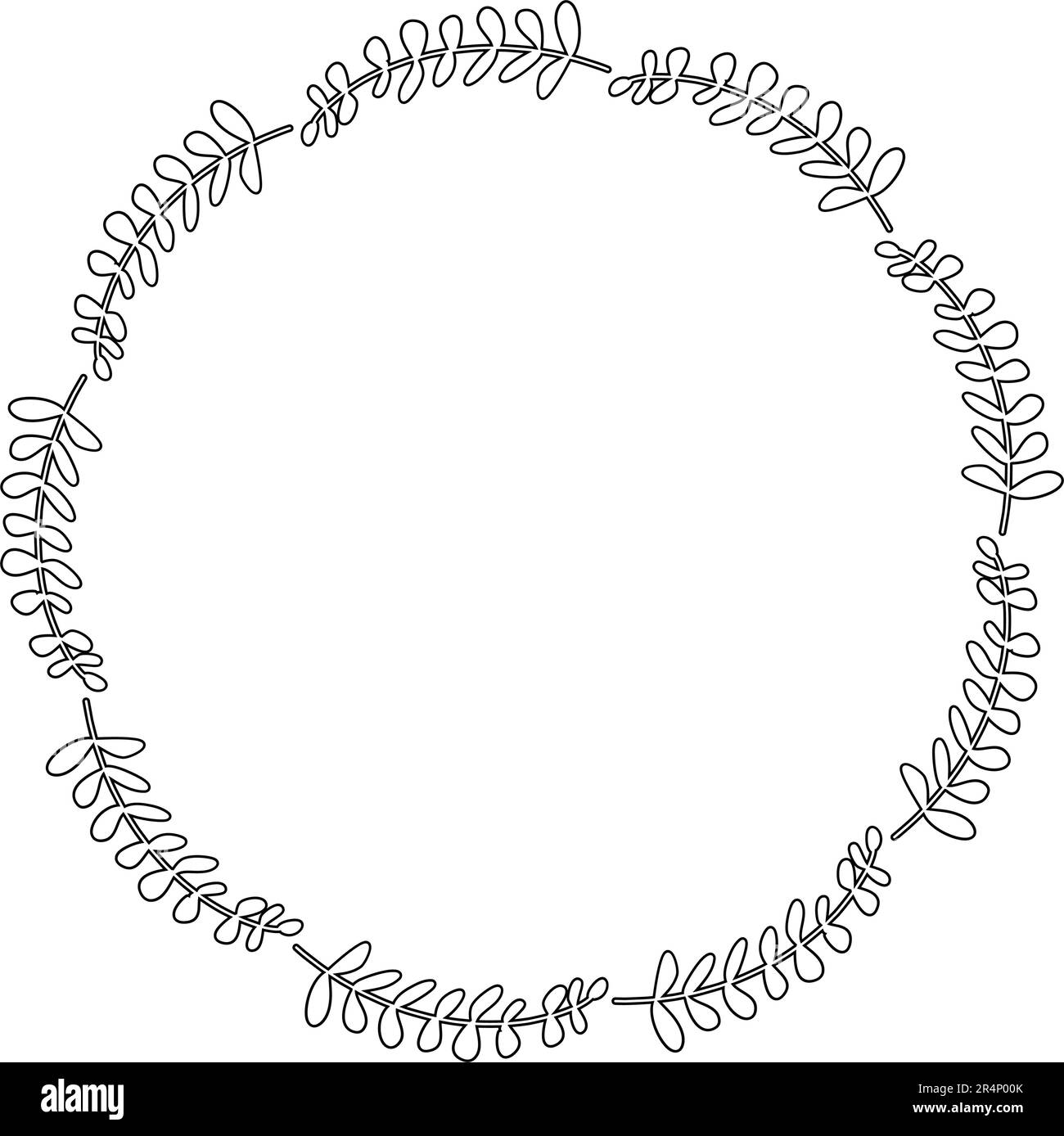 Floral circle round border flower frame ring for decoration ornament in ...