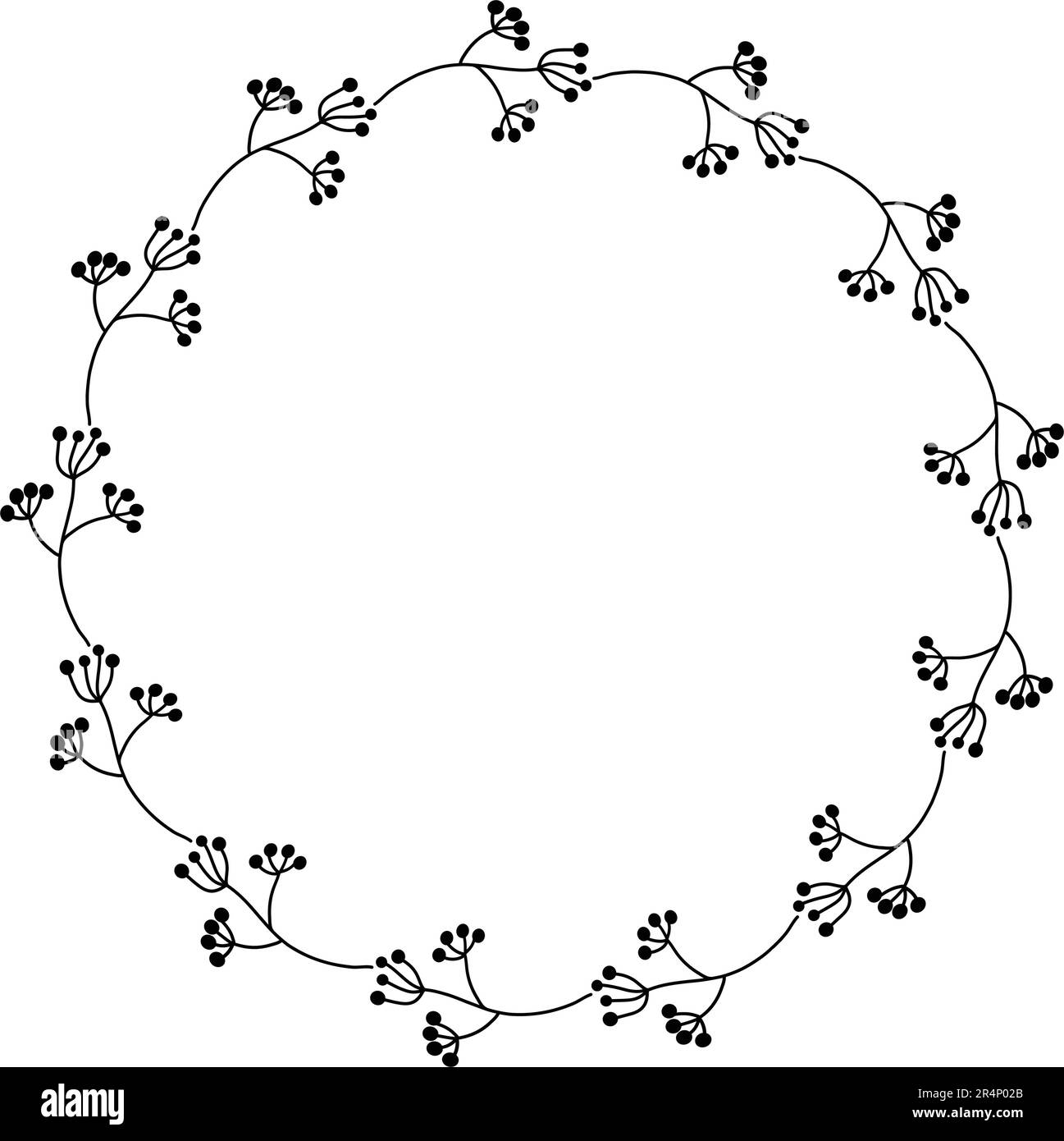 Floral circle round border flower frame ring for decoration ornament in ...