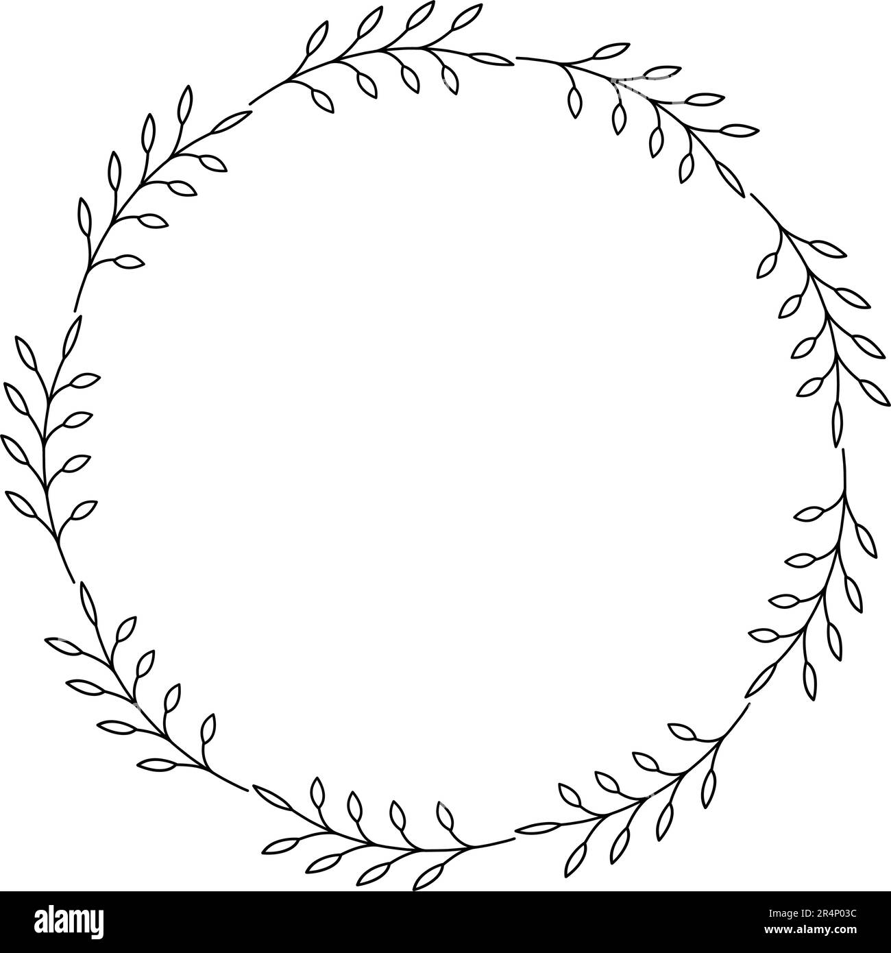 Floral circle round border flower frame ring for decoration ornament in ...