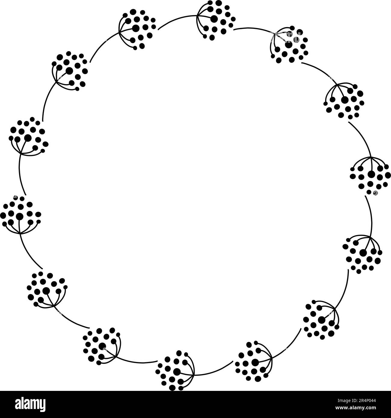 Floral circle round border flower frame ring for decoration ornament in ...