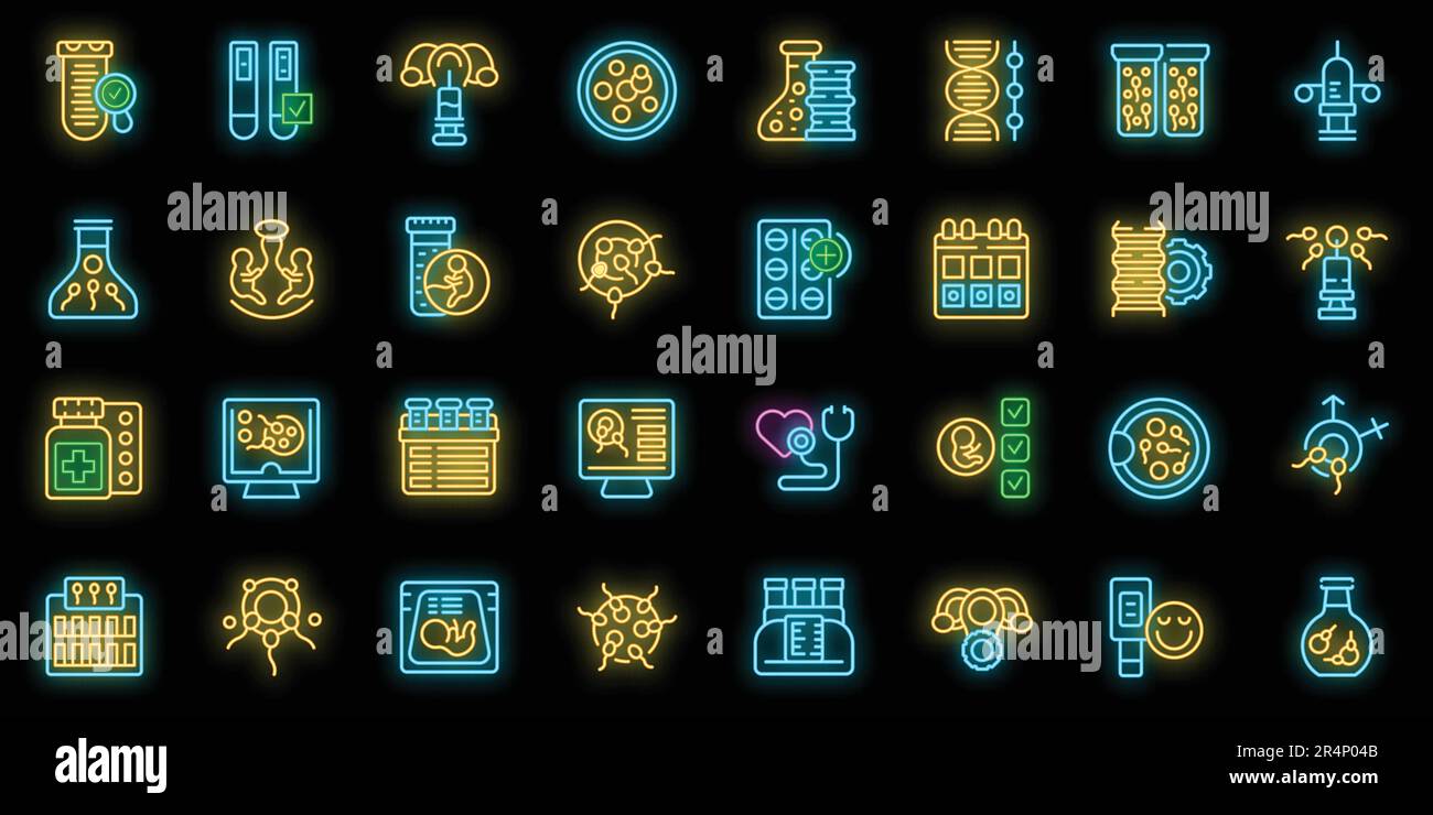 Artificial insemination icons set outline vector. Fertility process ...