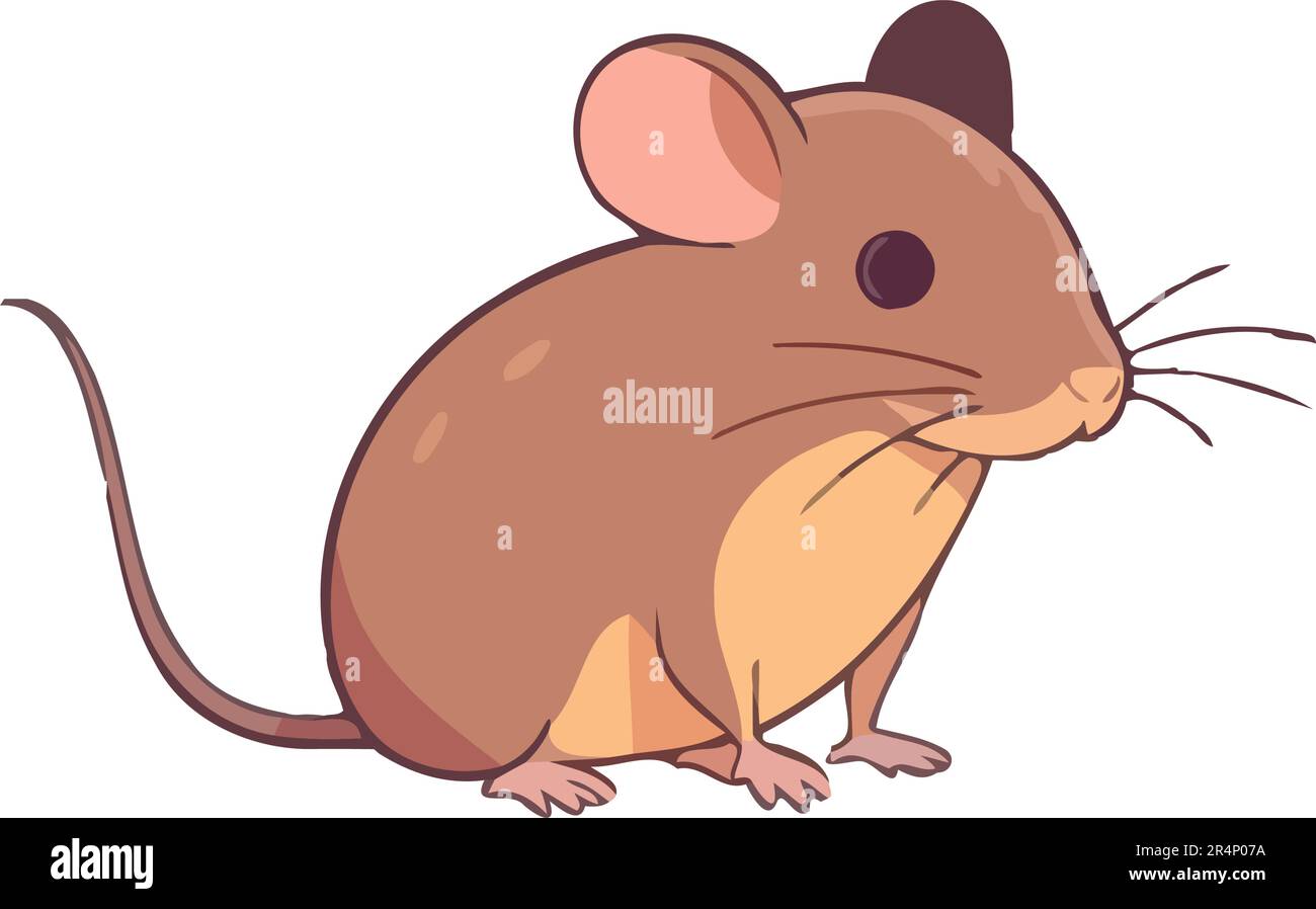 Fluffy mouse sitting with cute whiskers Stock Vector Image & Art - Alamy
