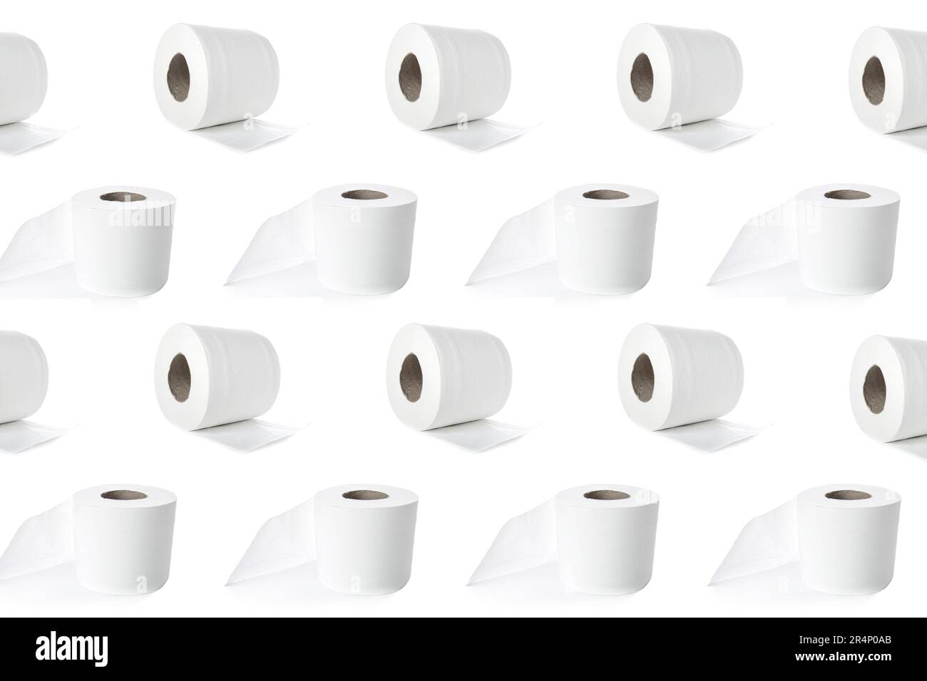 Many toilet paper rolls on white background. Pattern for design Stock ...