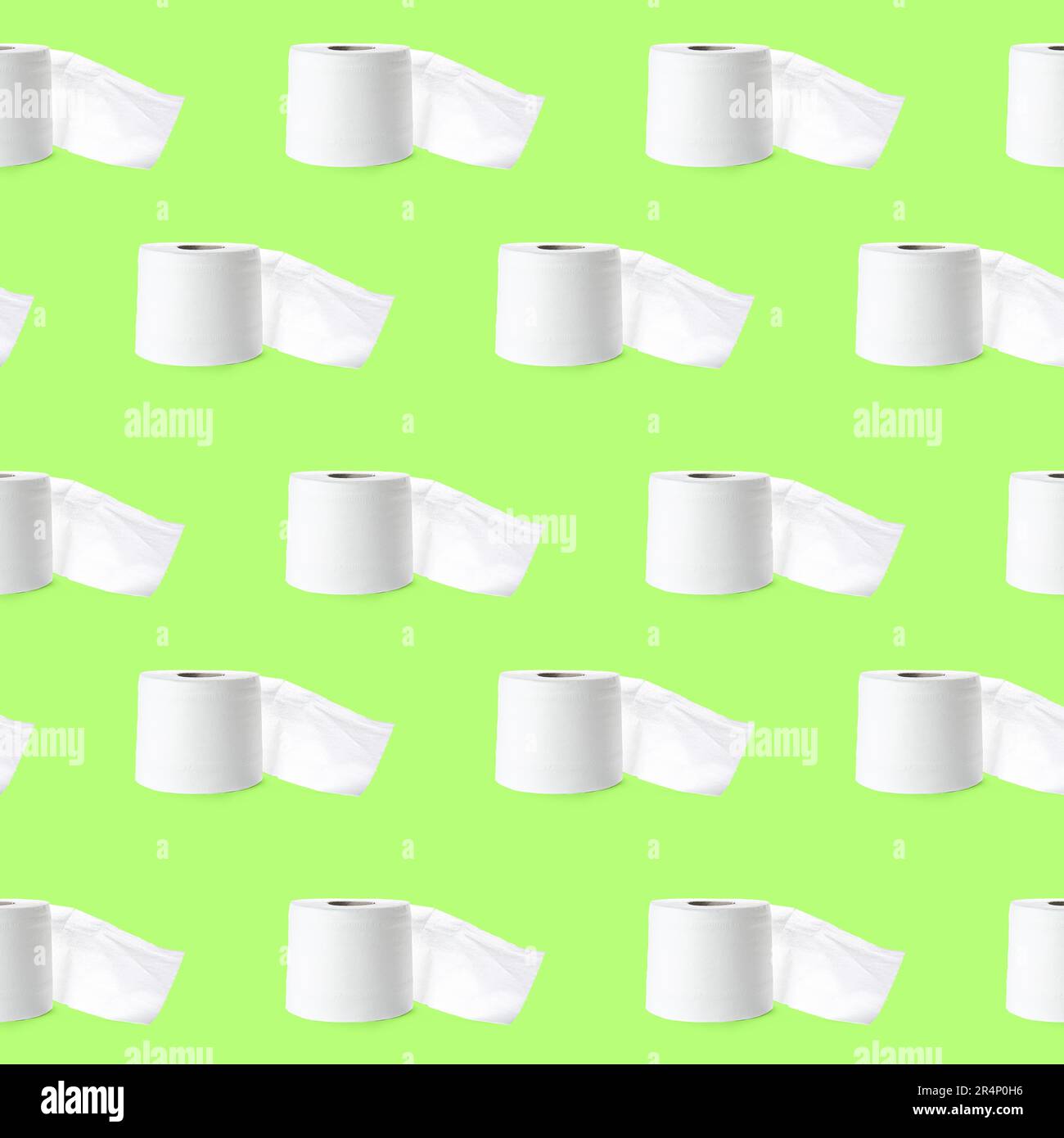Many toilet paper rolls on green background. Pattern for design Stock ...
