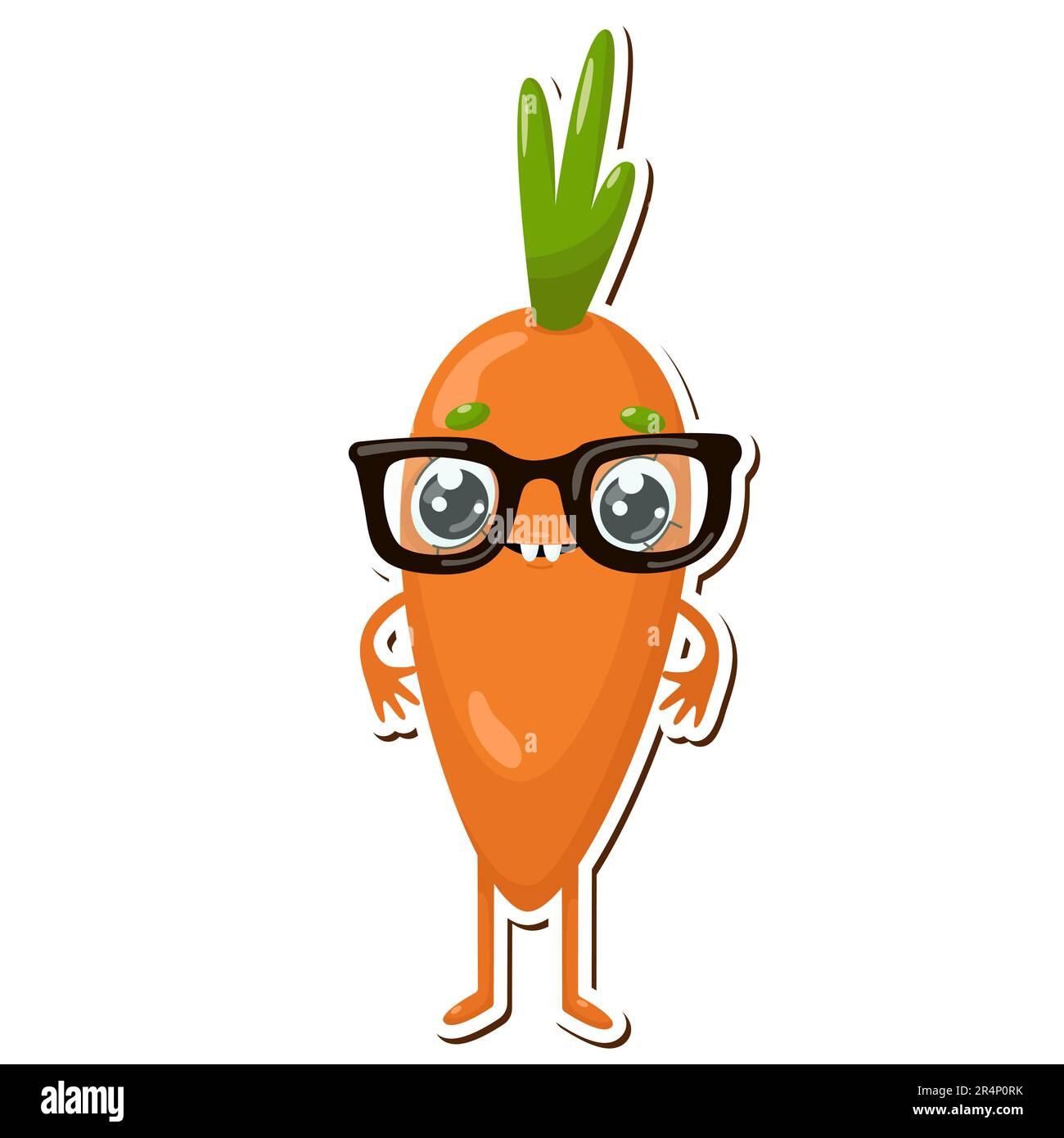 Vector illustration of carrot character sticker Stock Vector Image ...