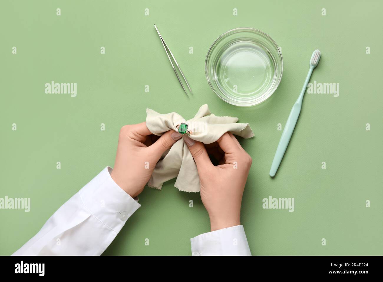 Woman polishing jewellery hi-res stock photography and images - Alamy