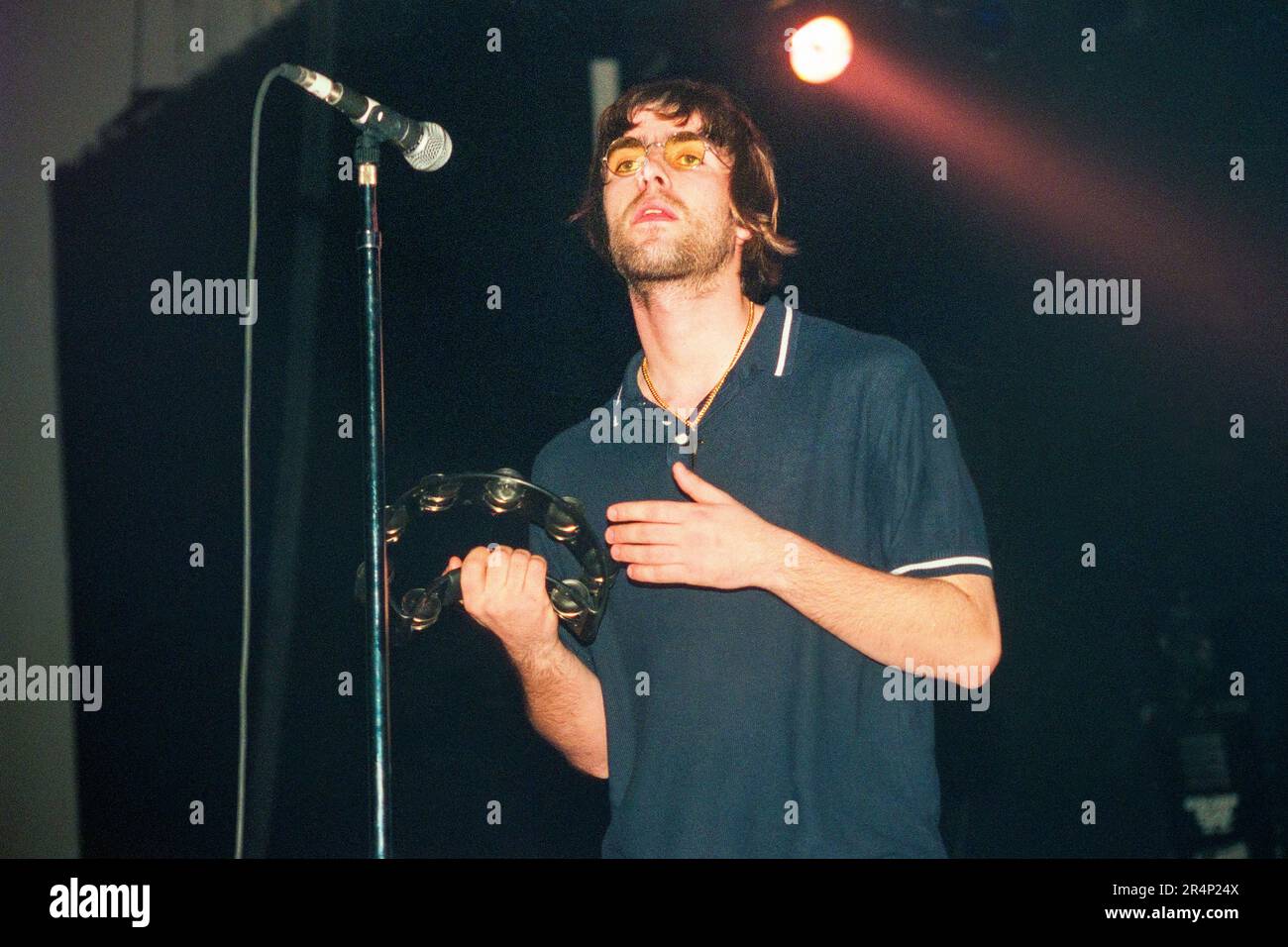 OASIS, MORNING GLORY TOUR, 1996: Liam Gallagher of Oasis at Cardiff ...