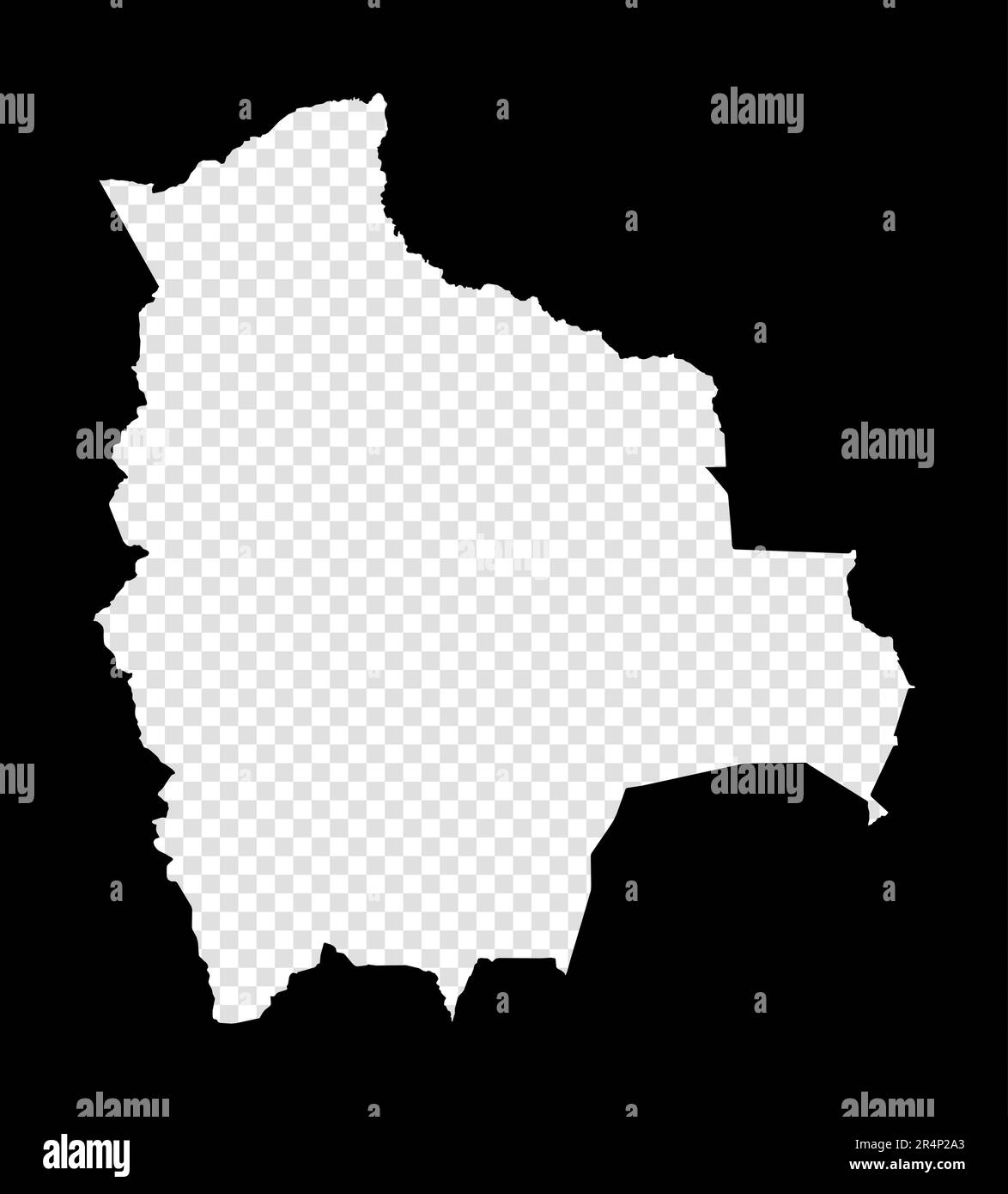 Stencil map of Bolivia. Simple and minimal transparent map of Bolivia ...