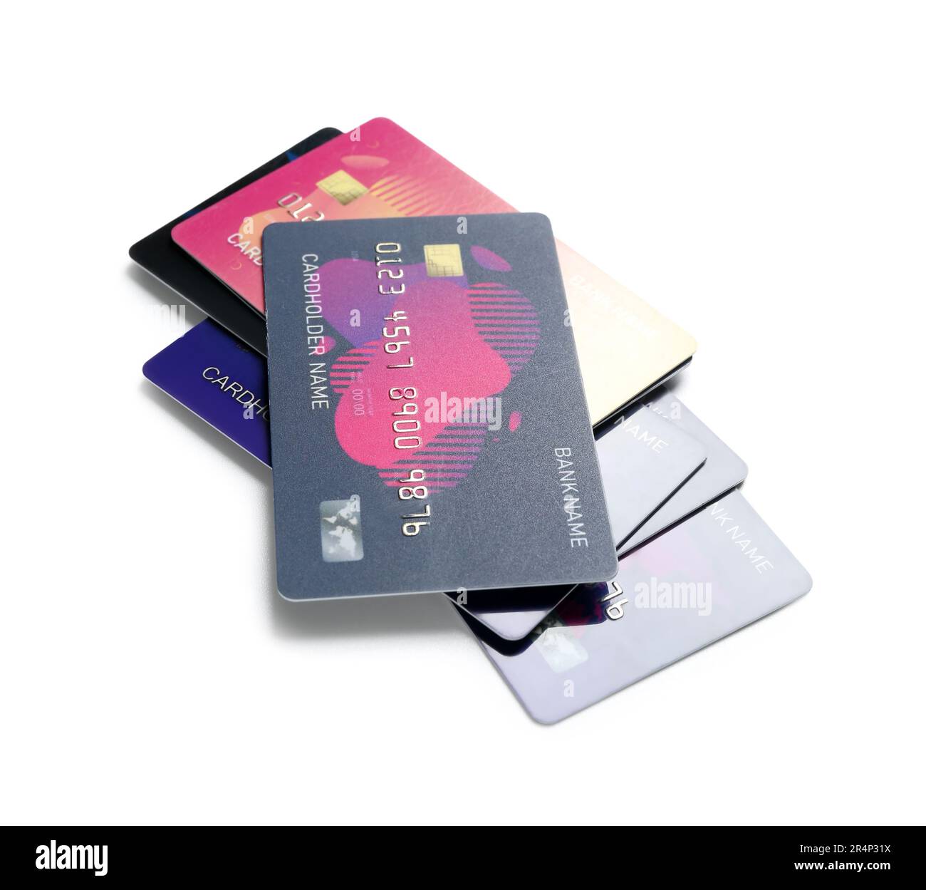 Credit cards on white background Stock Photo - Alamy
