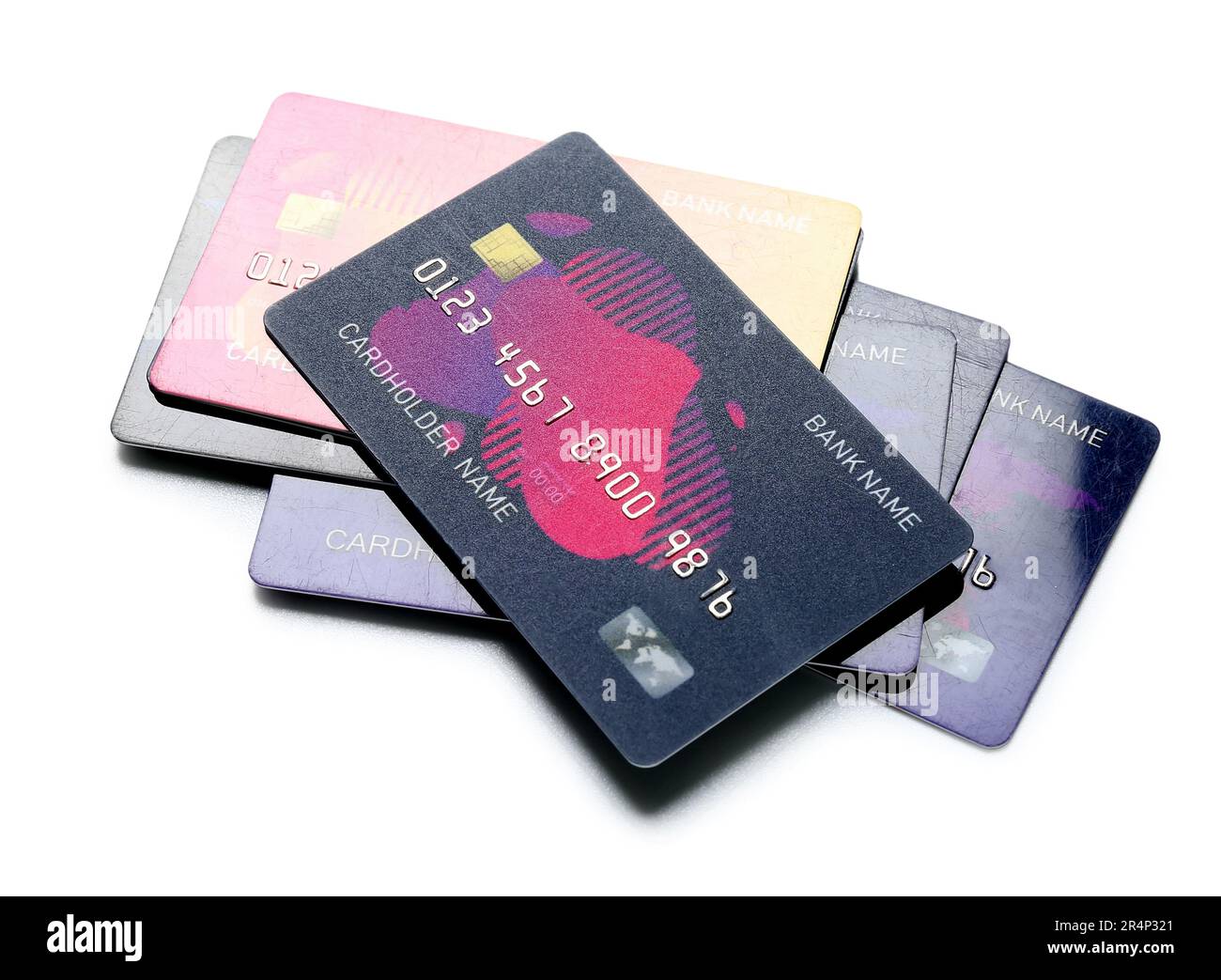 Credit cards on white background Stock Photo - Alamy