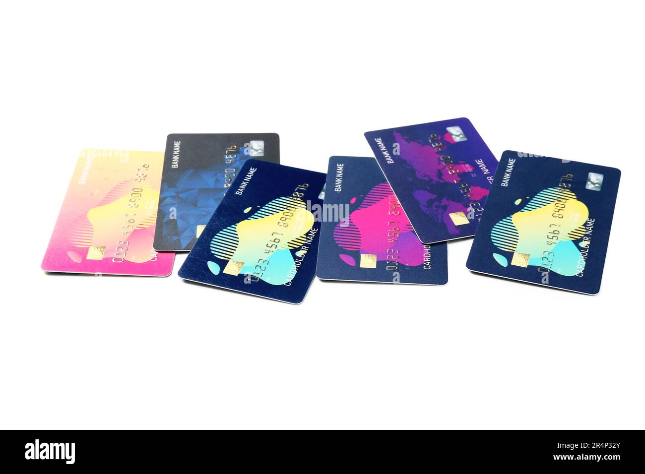 Credit cards on white background Stock Photo - Alamy