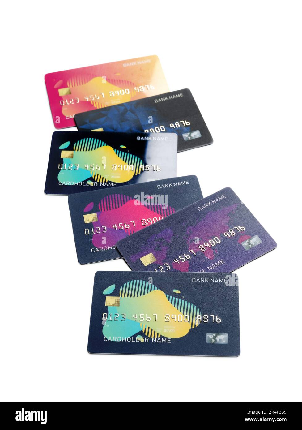 Credit cards on white background Stock Photo - Alamy