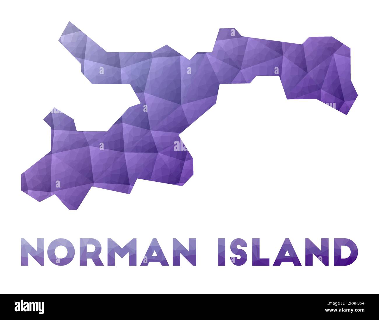 Map of Norman Island. Low poly illustration of the island. Purple ...
