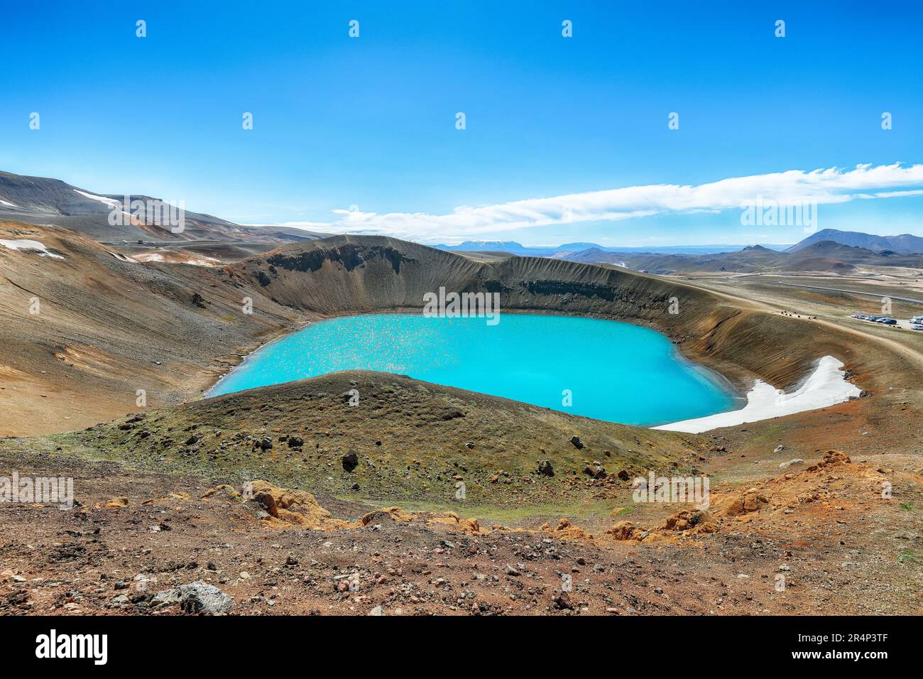 Breathtaking view of famous crater Viti at Krafla geothermal area ...