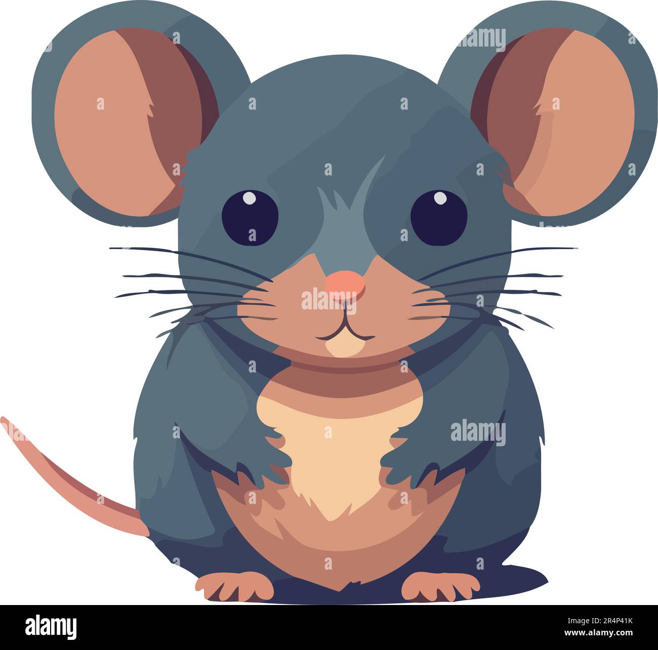Cute cartoon mouse sitting with fluffy tail Stock Vector Image & Art ...