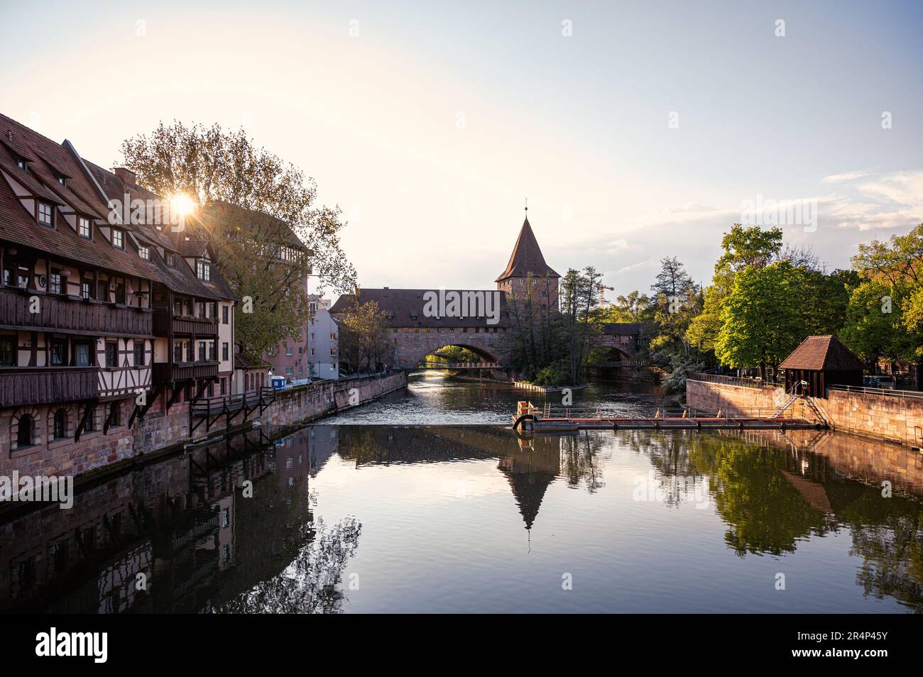 Old city wall with bridge over the pegnitz hi-res stock photography and ...