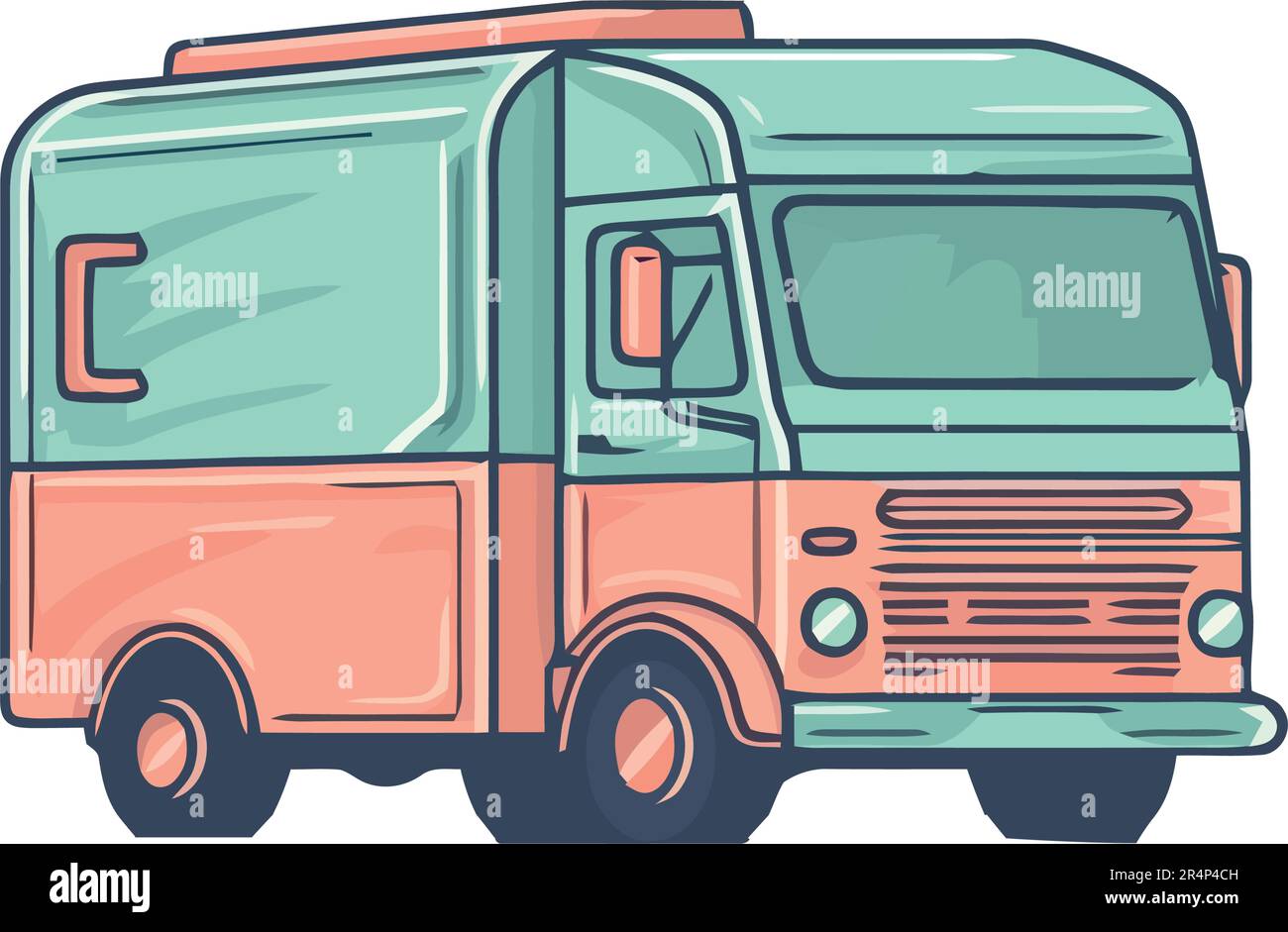 Travel adventure blue van delivering cargo Stock Vector Image & Art - Alamy