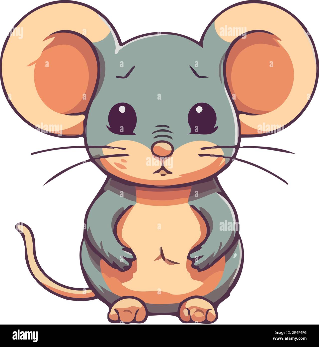 Fluffy mouse sitting, cute whiskers and tail Stock Vector Image & Art ...