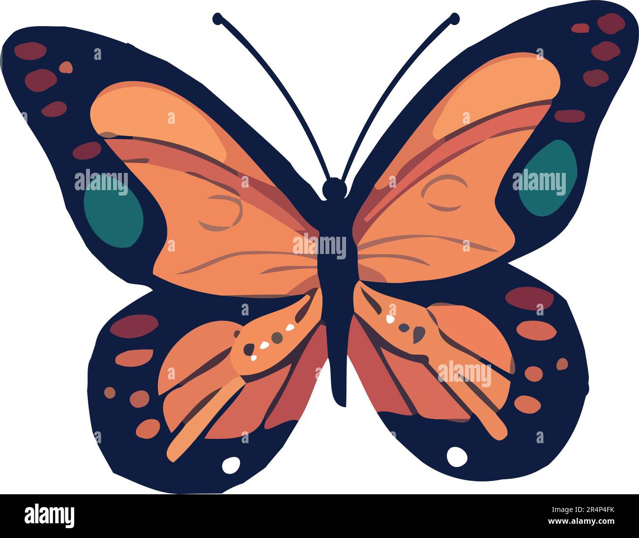 Butterfly in bright orange, flying beauty Stock Vector Image & Art - Alamy