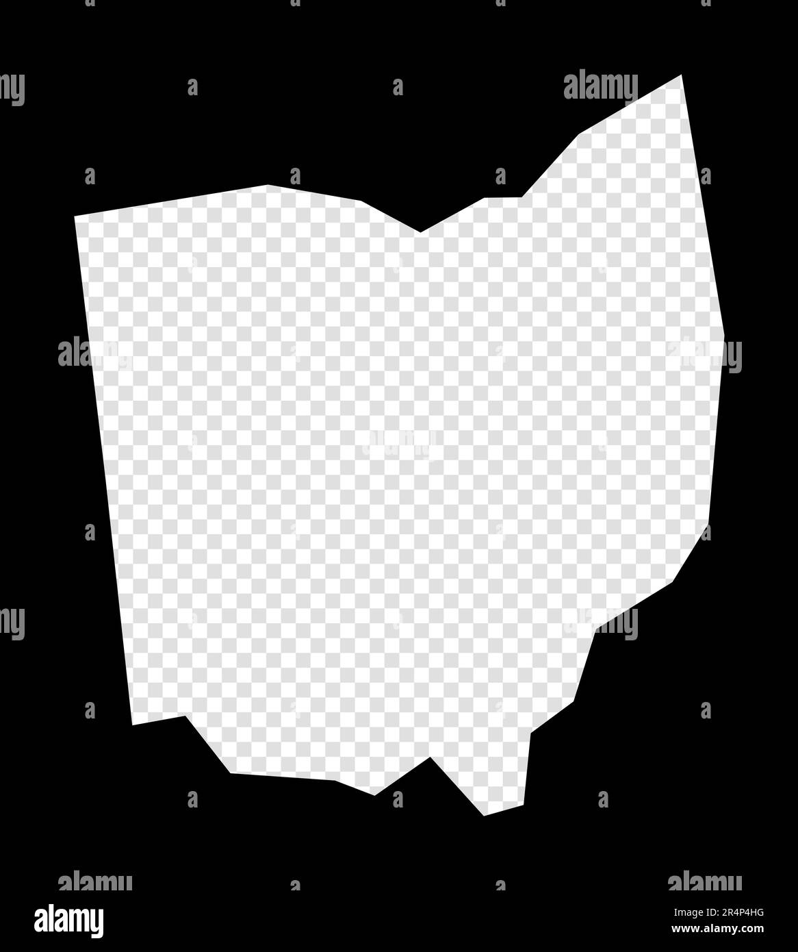 Stencil map of Ohio. Simple and minimal transparent map of Ohio. Black ...