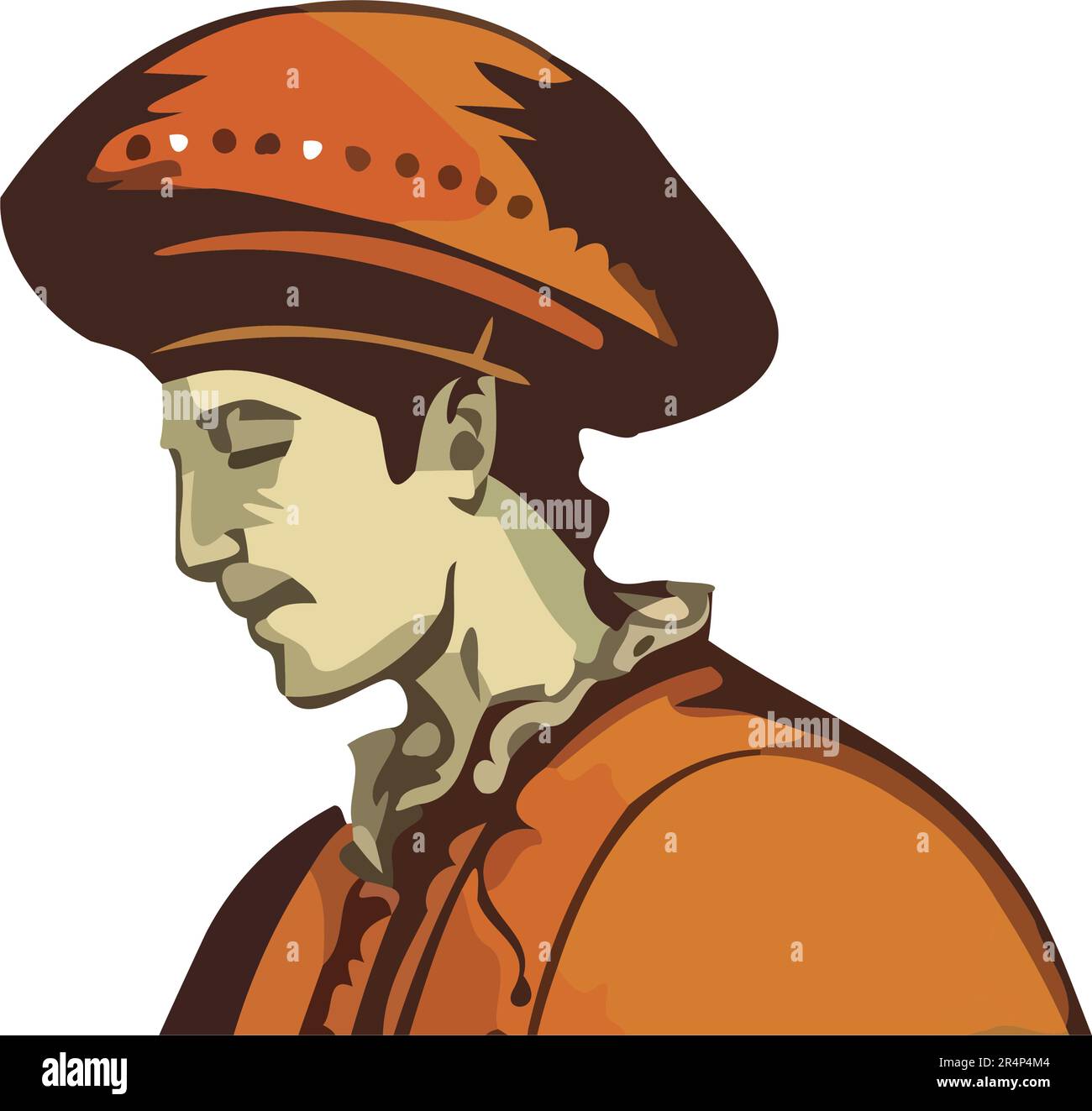 renaissance man wearing hat classic character Stock Vector Image & Art ...